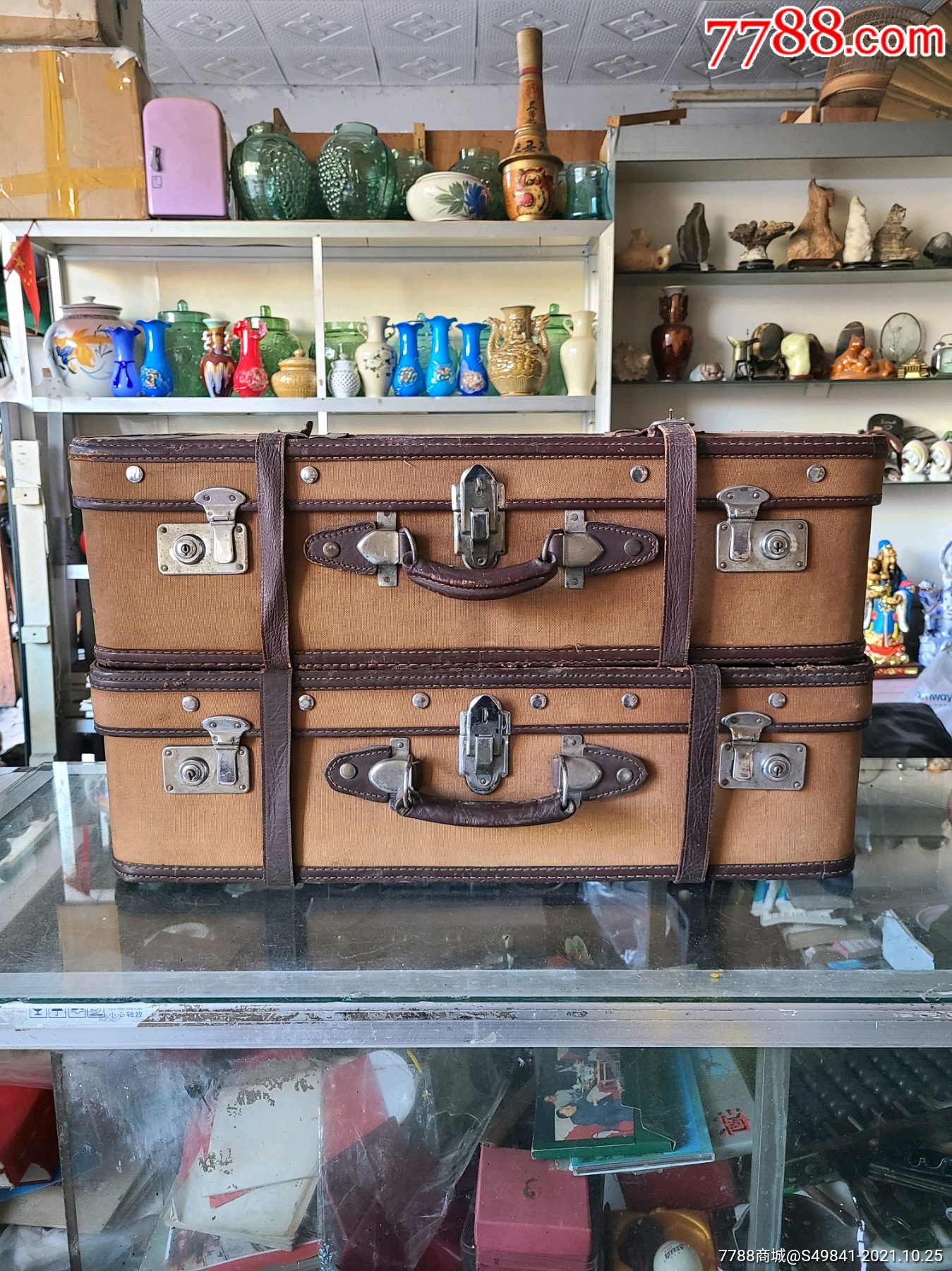 50年代精品厚实老帆布箱子旅行箱一对 价格 400元 se83363839 其他收藏品 零售 7788收藏 收藏热线