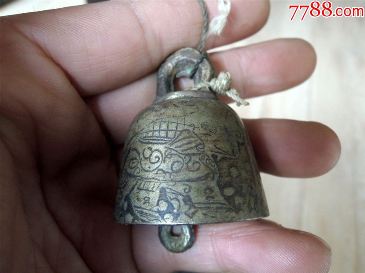 马帮遗旧1810A2-边疆早期袖珍满工刻大象花卉带钮筒式铜铃铛50G-价格:198元-se62368409-铜铃/铃铛-零售-7788收藏__收藏热线