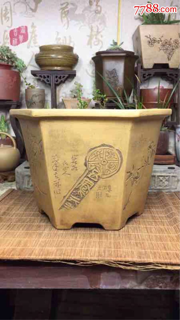 宜兴老紫砂花盆文*紫砂老盆-价格:666元-se66533038-花卉/绿植-零售-7788收藏__收藏热线