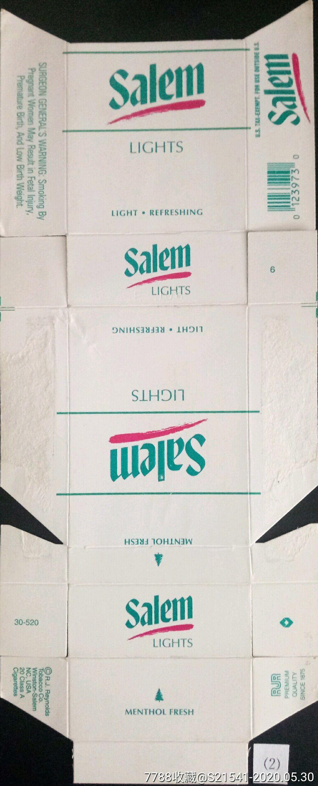 Saiem（沙龙牌）：01239730（左上角英文SPP)⑵——旧卡——美国生产-价格:3元-se73376541-烟标/烟盒-零售-7788 ...