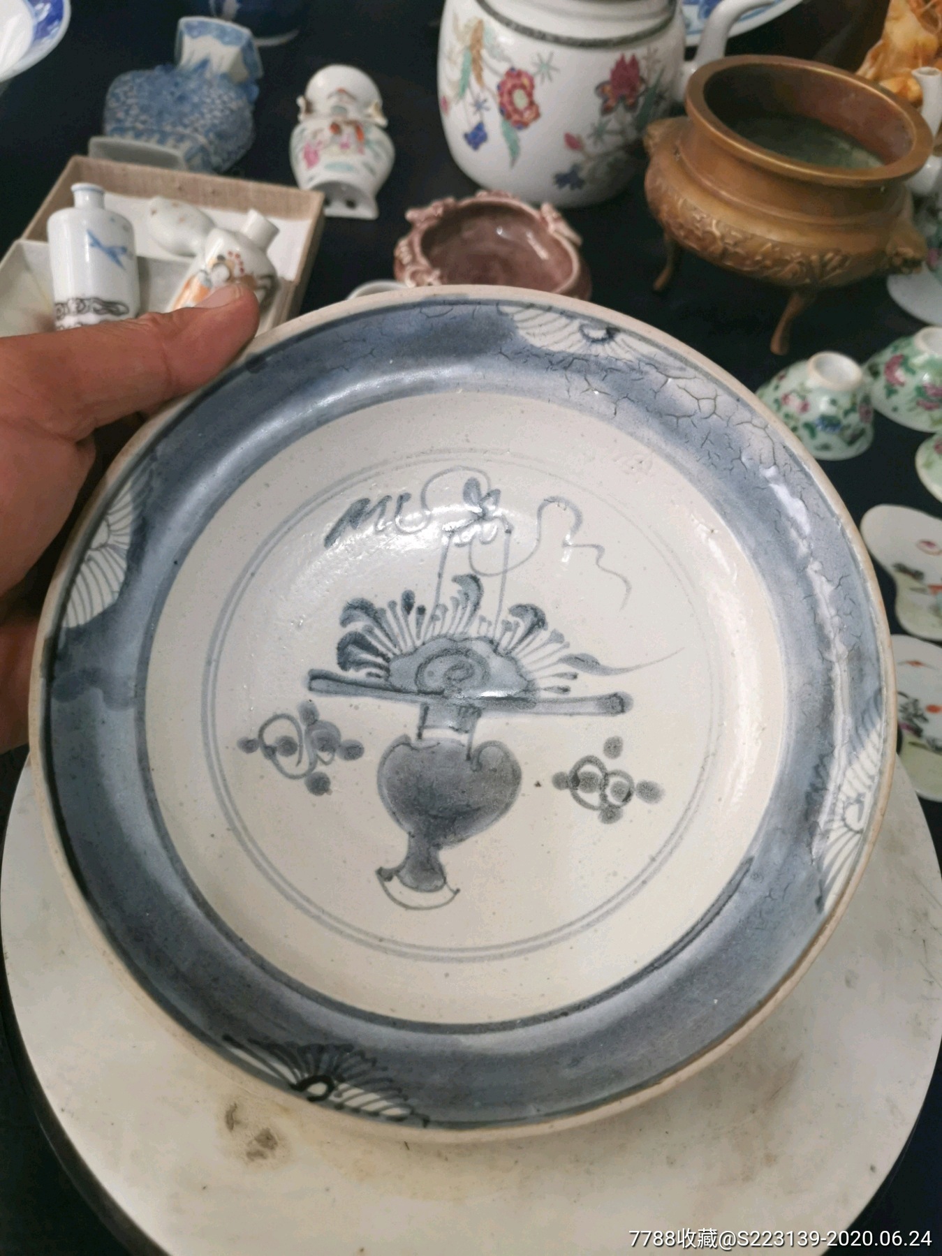 清早期德化窑康熙提篮盘全品_青花瓷_廊坊苦乐斋【7788收藏__收藏热线】