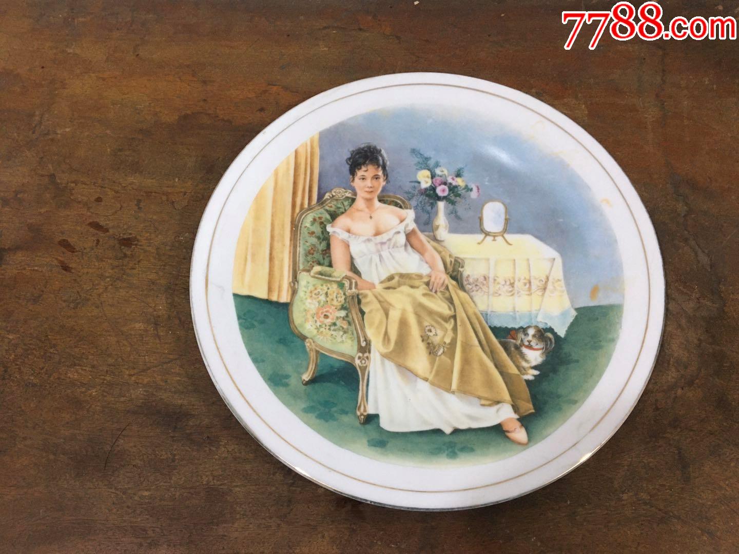 醴陵瓷美女盘_青花瓷_古玩批发街【7788商城】