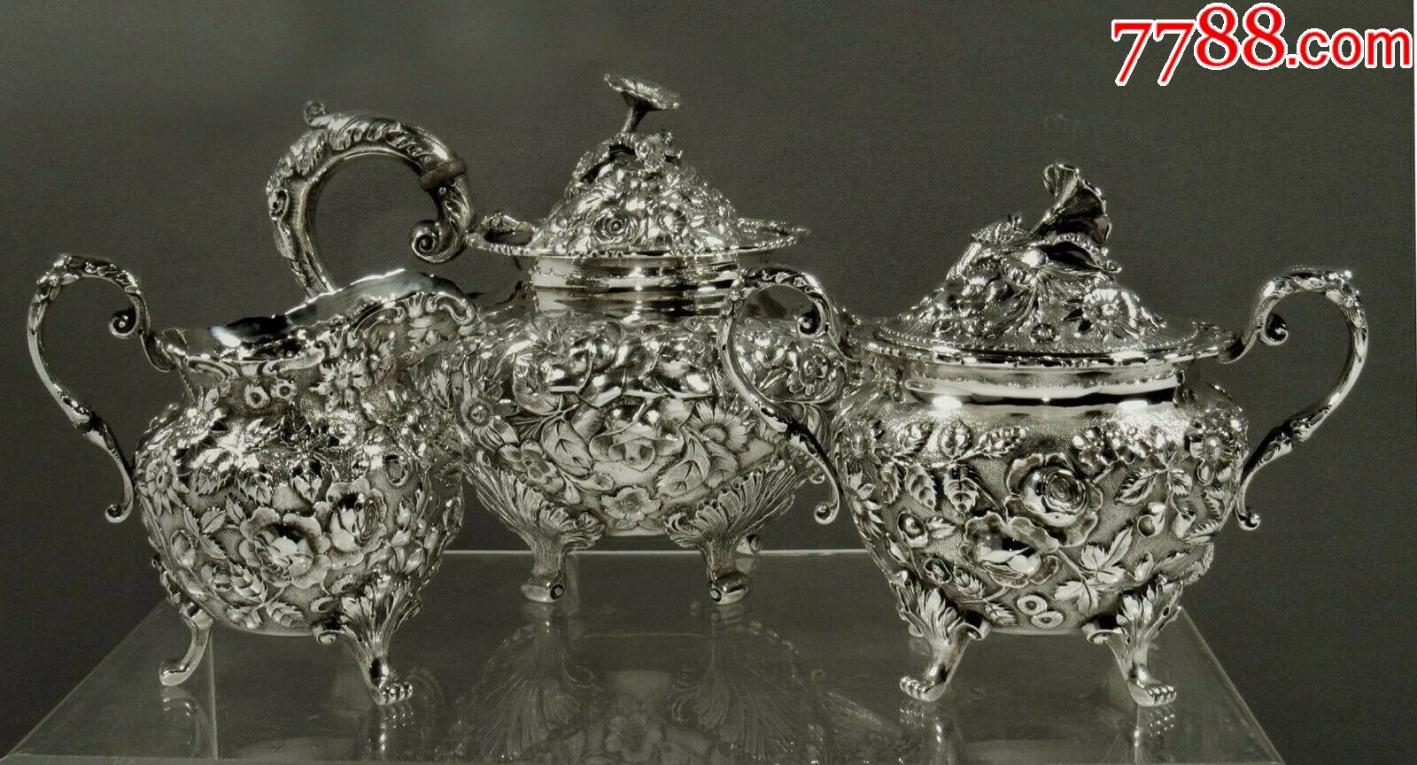 浮雕925纯银壶具_其他银器_图片欣赏_收藏价值_7788画册网