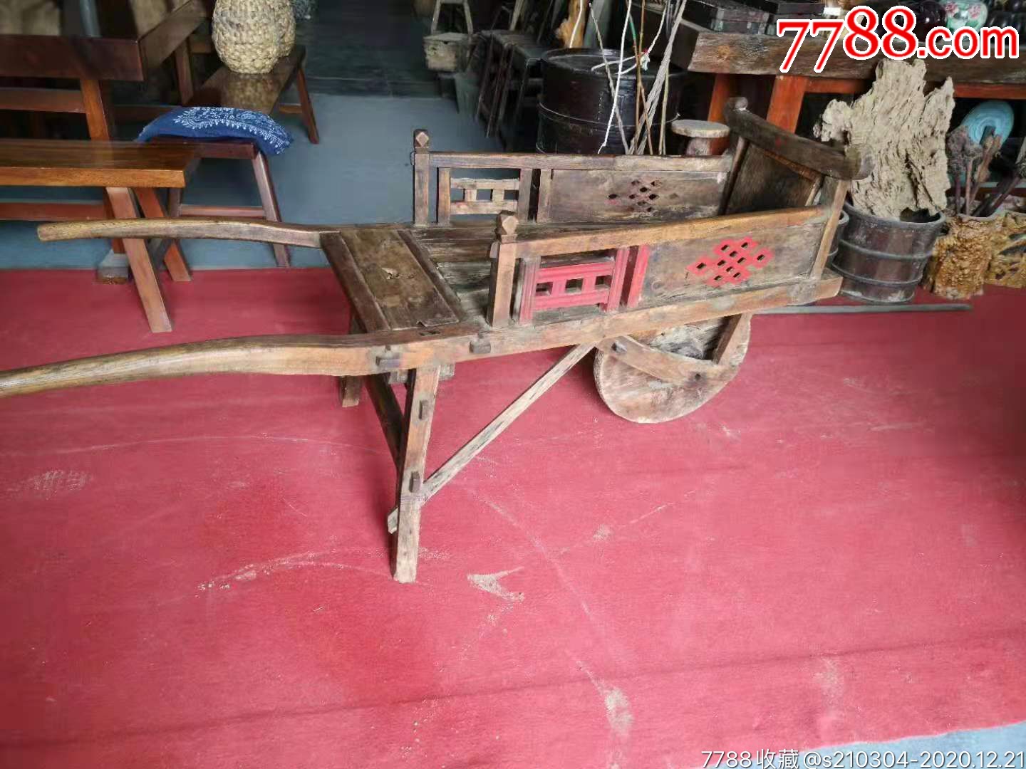 精品木车，包浆浑厚，皮壳一流，榆木_农用工具_小鱼儿珍宝阁【7788收藏__收藏热线】