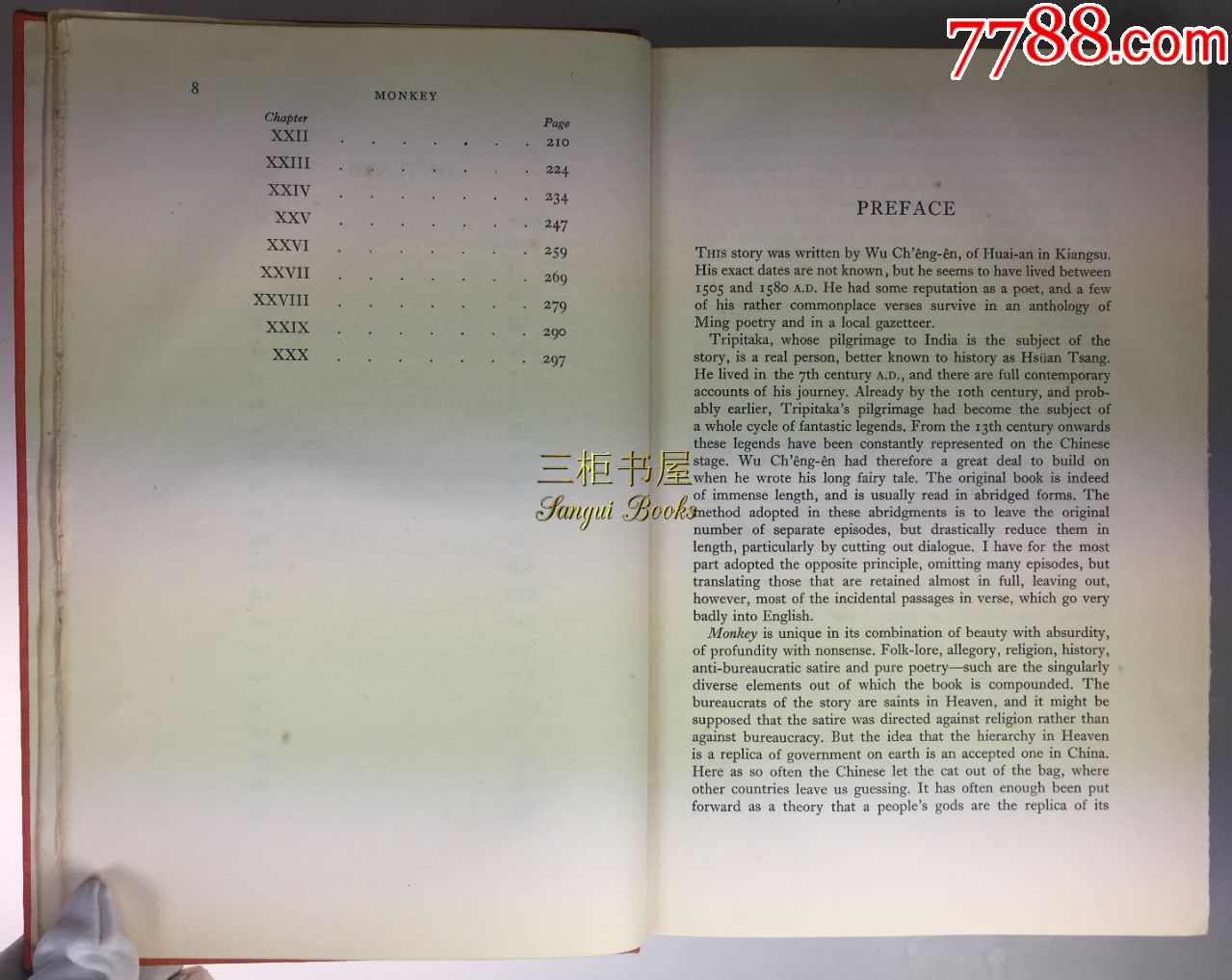 Arthur,Waley,英译/《西游记》/1942年1版1印/Monkey-民国旧书-7788旧书网