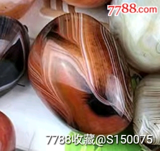 天然玛瑙手把件直径5厘米-玛瑙-7788收藏