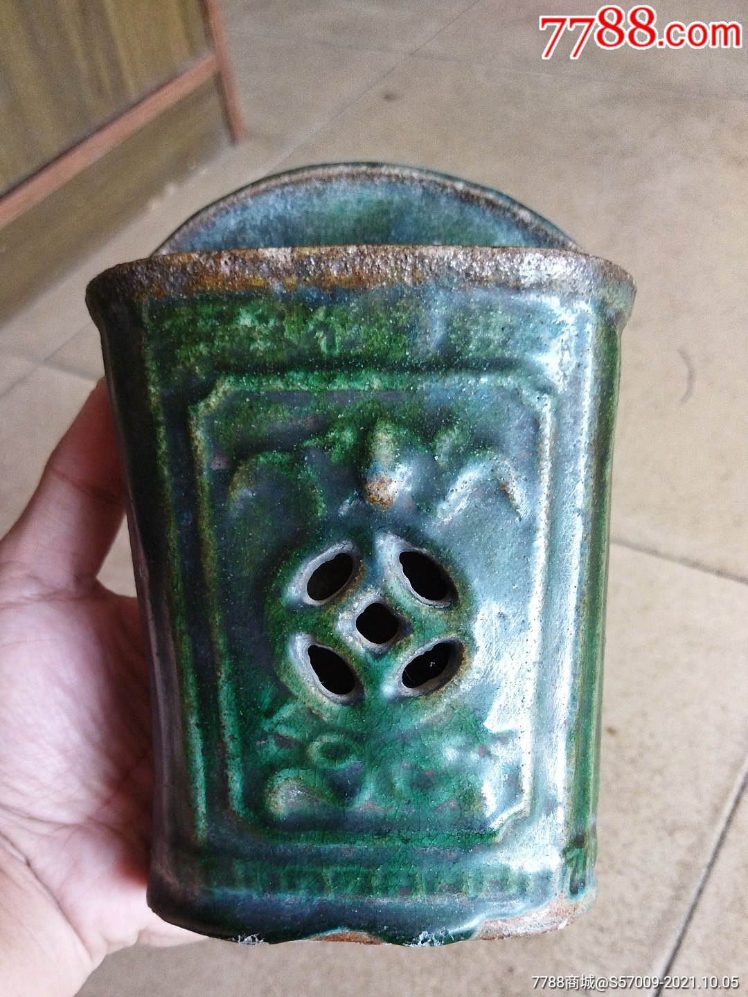 民国福在眼前筷子筒-价格:380元-se82988870-绿釉瓷-零售-7788收藏__收藏热线