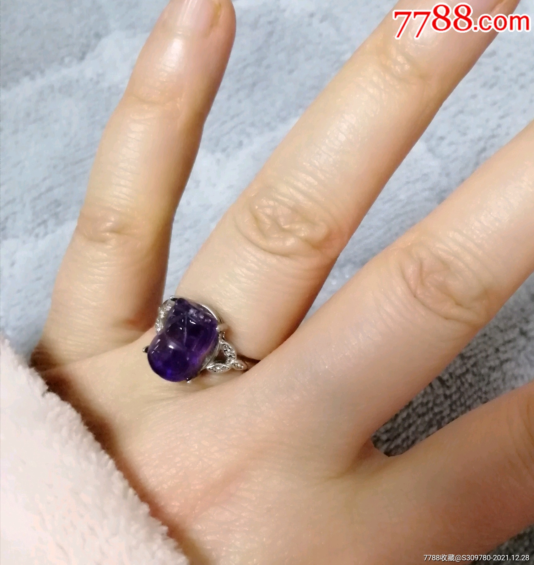90年代的S925银戒指镶嵌纯天然紫色水晶可以调节戒围有S925银标-价格:158元-se84587661-银戒指-零售-7788收藏__收藏热线