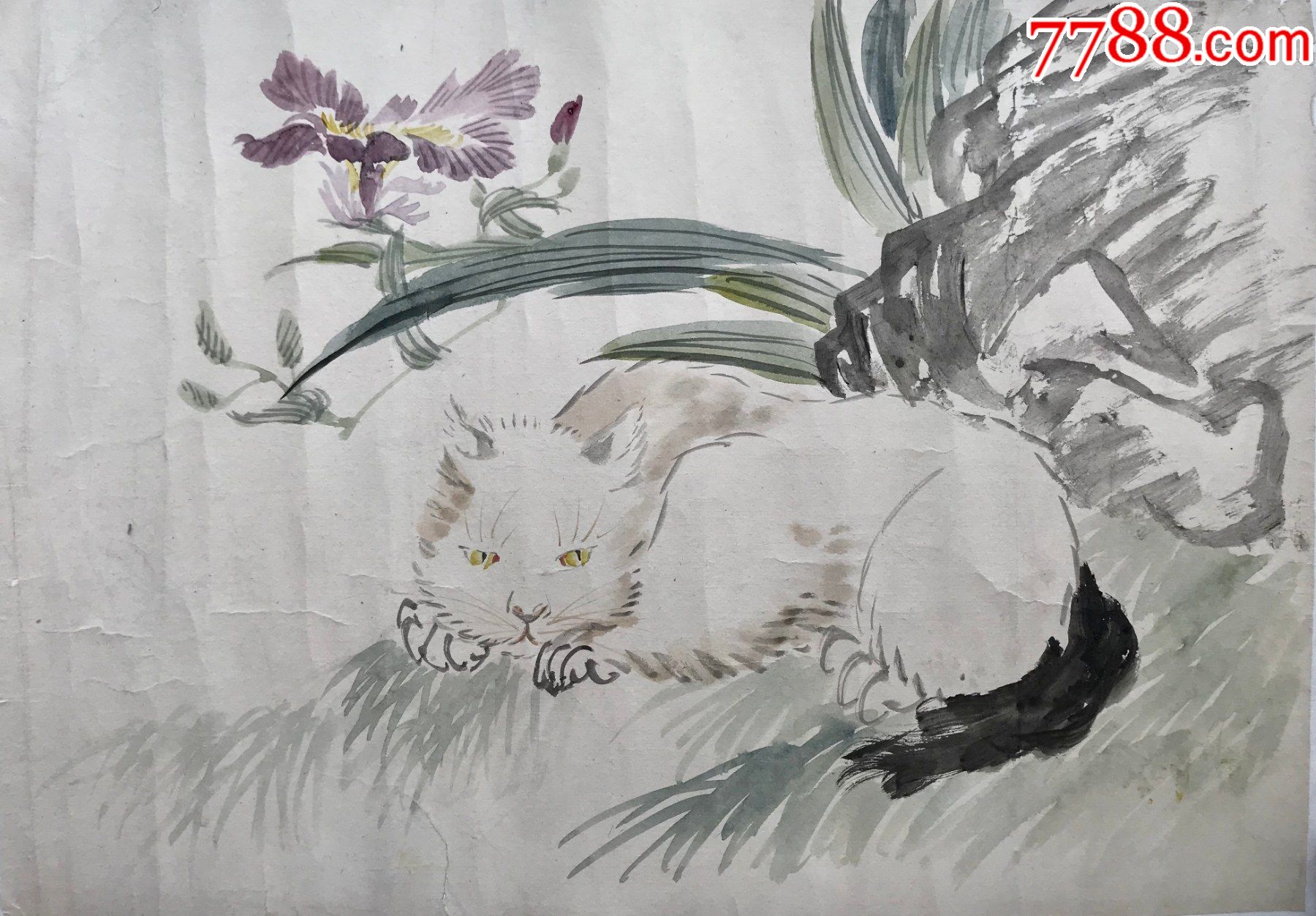 无款猫戏图！_花鸟国画原作_大连小滕【7788收藏__收藏热线】