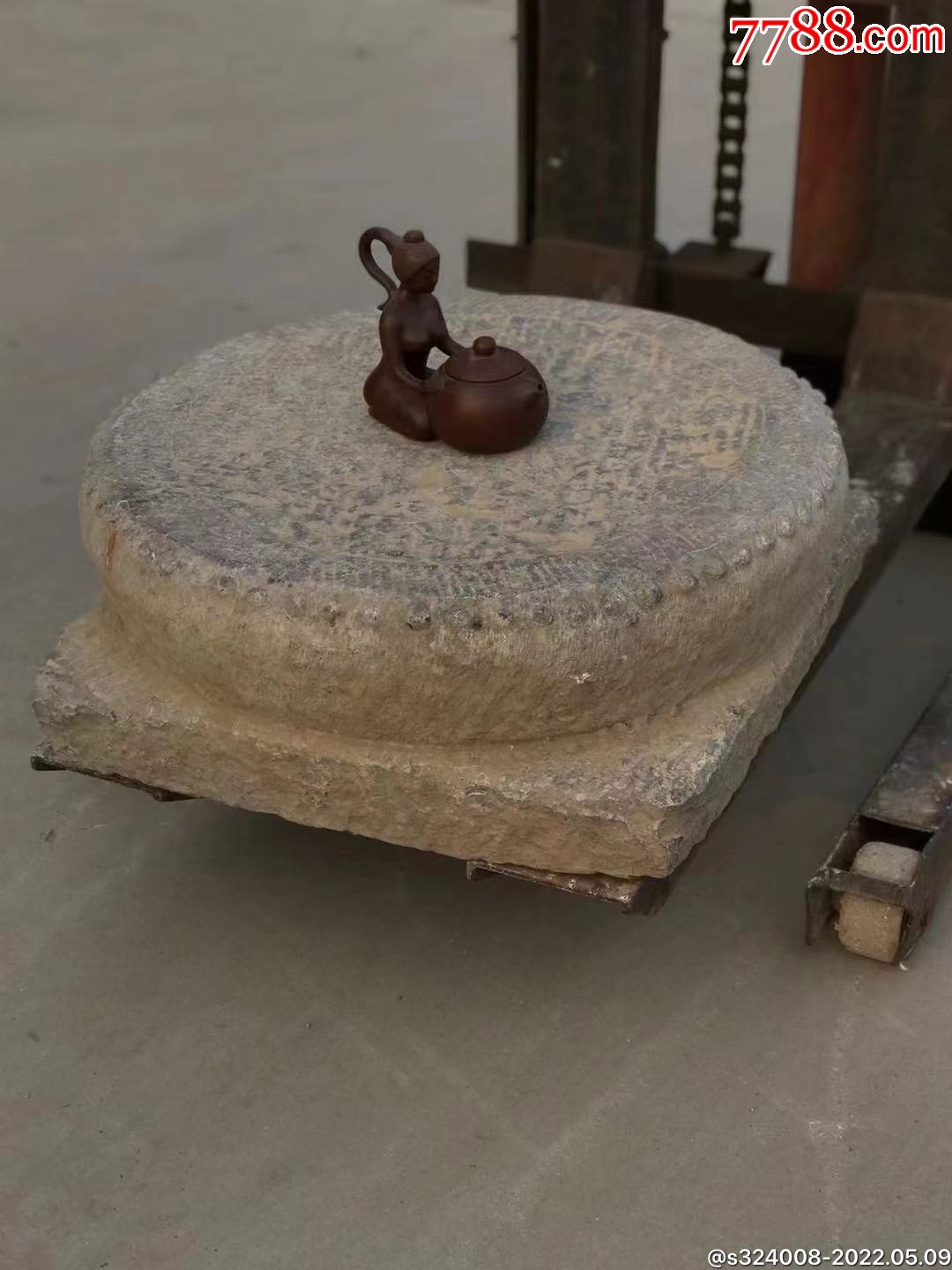 明代青石佛座，个大，全品无磕碰。尺寸：50/20。_石鼓/石墩_商氏民俗文化【7788收藏__收藏热线】