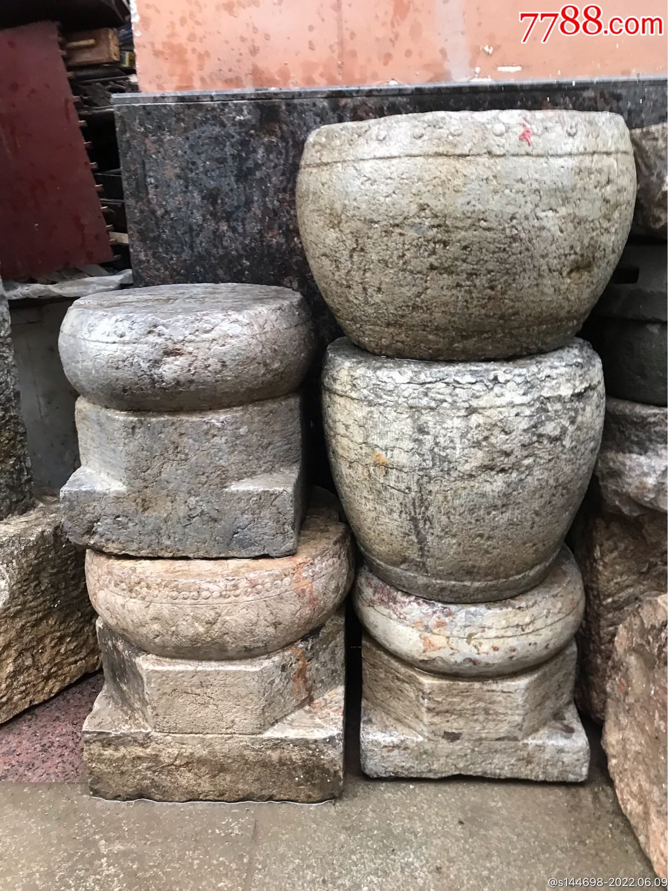 五个清代单个太湖青石石鼓,单出,一起出都可以有需要的朋友和我高三十公分口径35公 价格500元 Se87584111 石鼓石墩 零售 7788收藏收藏热线