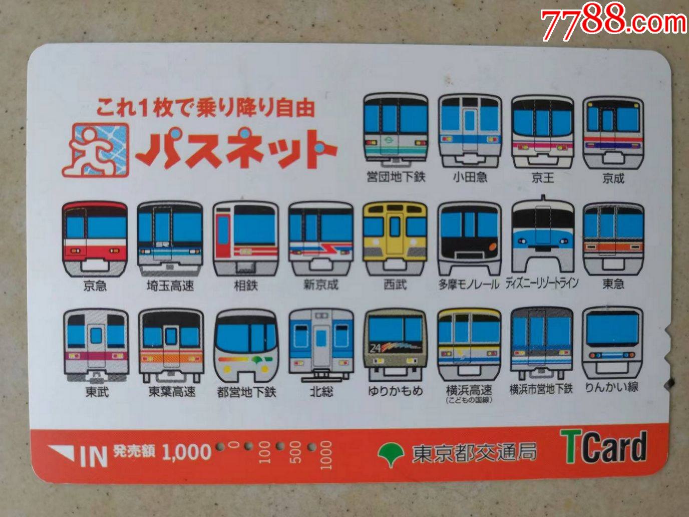 日本地铁卡-------一张-价格:1元-se89112848-公交/交通卡-零售-7788收藏__收藏热线