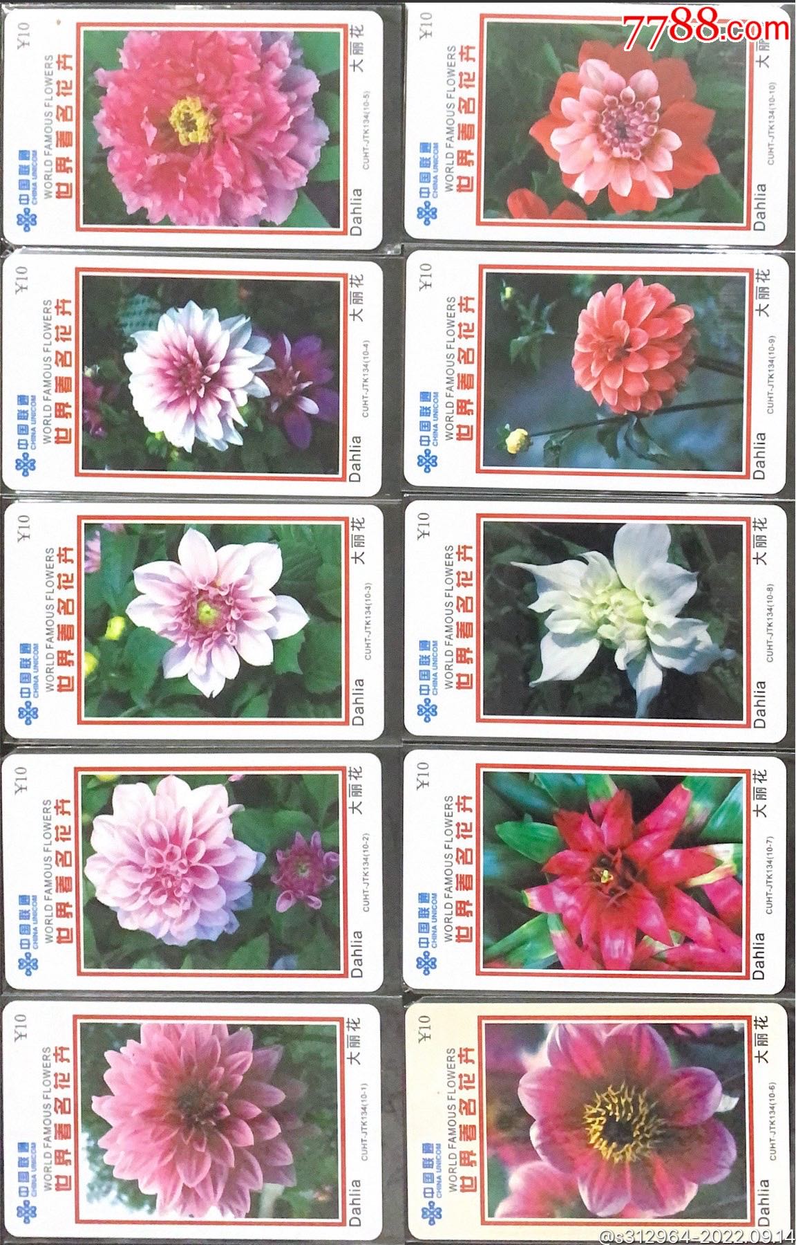 黑龙江联通IP卡：CUHT-JTK134-JTK153：世界著名花卉-价格:1200元-se89415632-IP卡/密码卡-零售-7788 ...