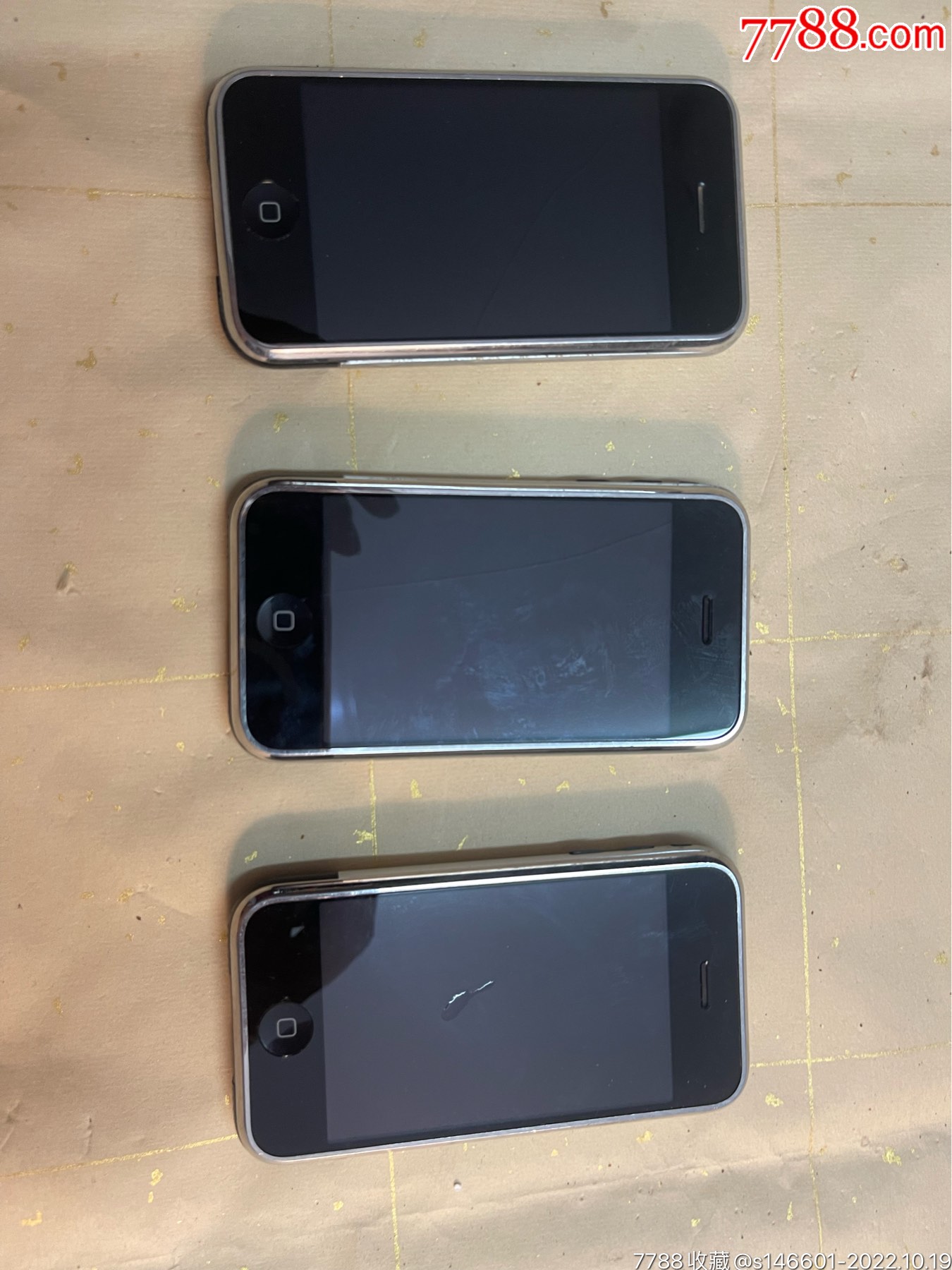 3台Apple/苹果1代型号：A1203！电池不好！有两台外屏有裂！通电开机！三_其他手机_图片收藏_回收价格_7788老酒收藏
