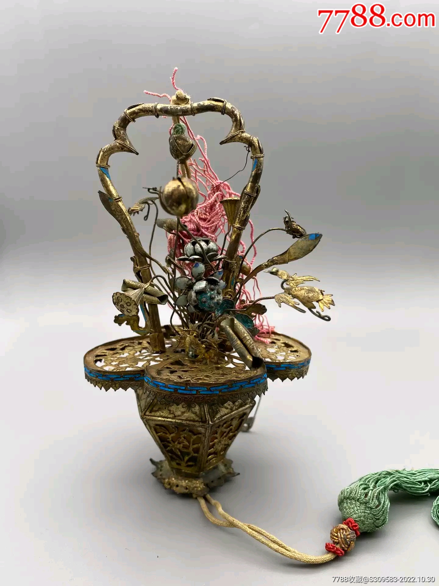 清代宫廷花篮_银簪_大秦典藏【7788收藏__收藏热线】