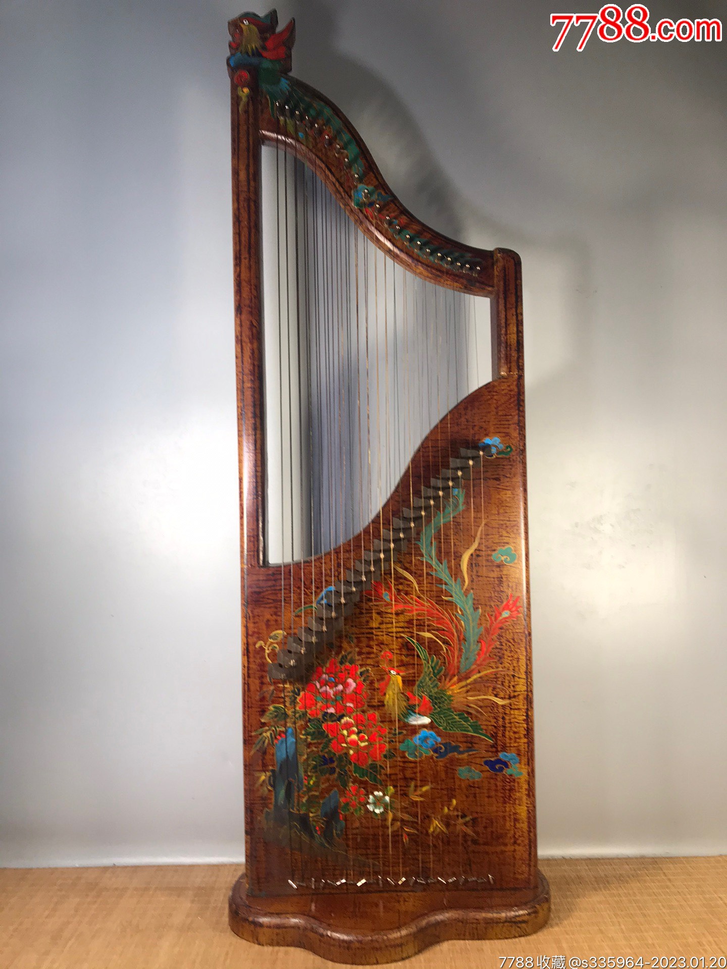早期收藏古代乐器描金漆器竖琴-价格:2680元-se91583166-古琴-零售-7788收藏__收藏热线