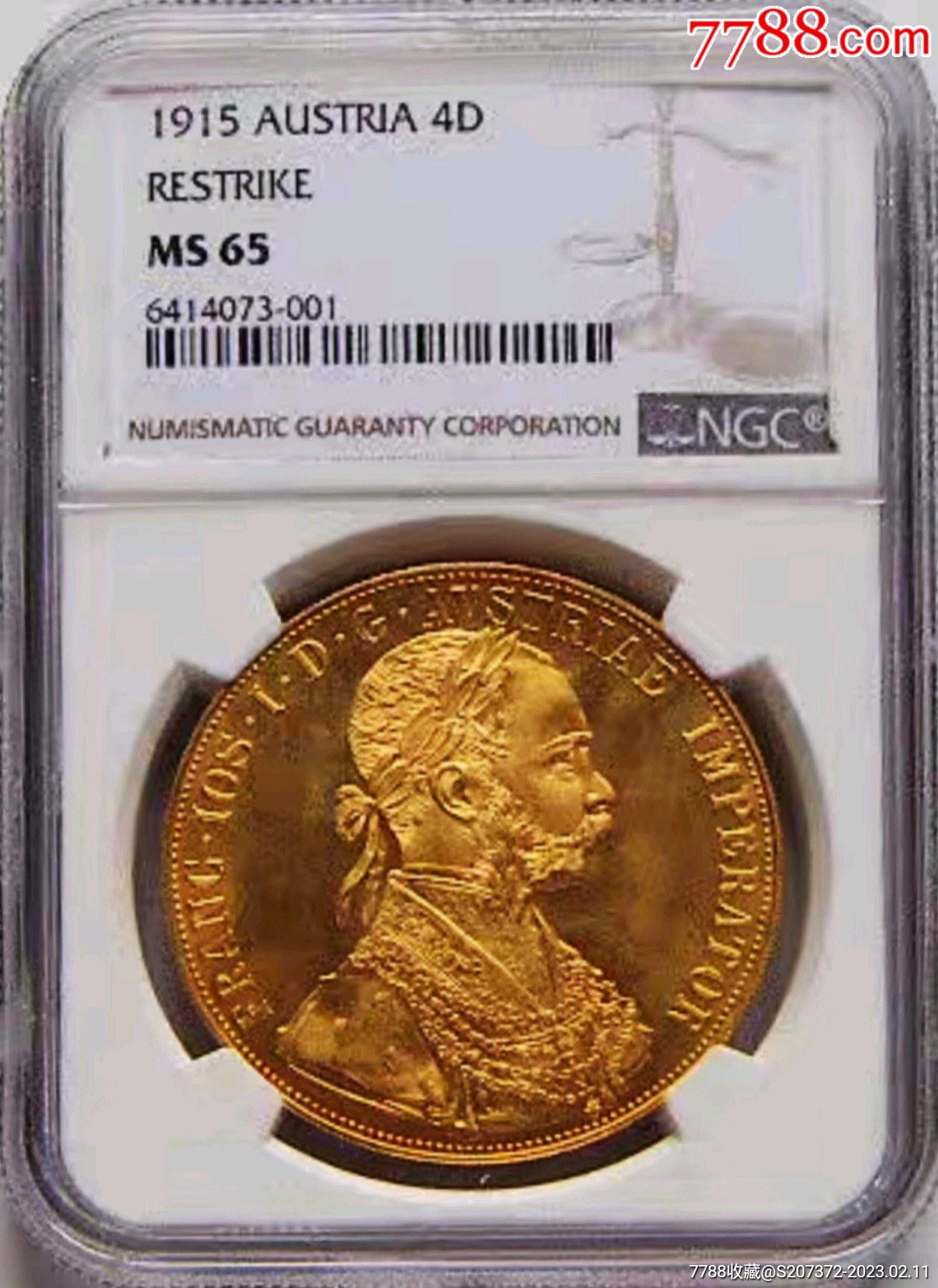 少见原味1915年奥地利弗朗茨4杜卡特金币PCGS评级MS65收藏-价格:19700元-se91892905-外国钱币-零售-7788乐器收藏