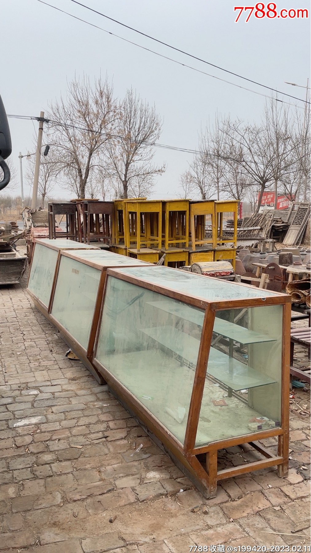 供销社玻璃柜台三个一组，品相完好，长150宽60高95，展馆收藏装饰佳品。_木柜/木橱_诚信会友赢天下【7788收藏__收藏热线】