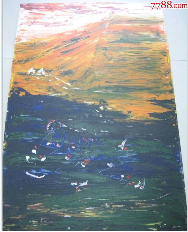 海日汗丙烯六，保真，120X80-价格:7800元-se92207936-油画原画-零售-7788收藏__收藏热线