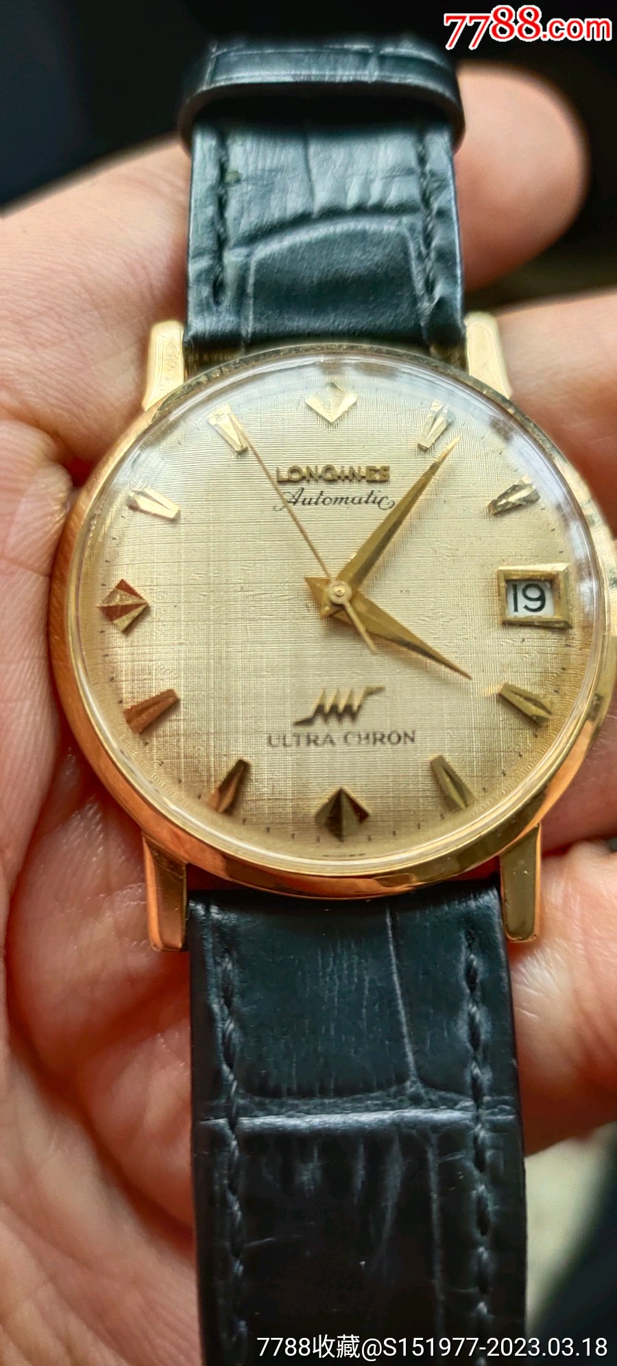 浪琴18K纯金极速431机芯自动男表，表径33.5左右，走时好，日历功能全部正常_手表/腕表_快活林古玩【7788商城】