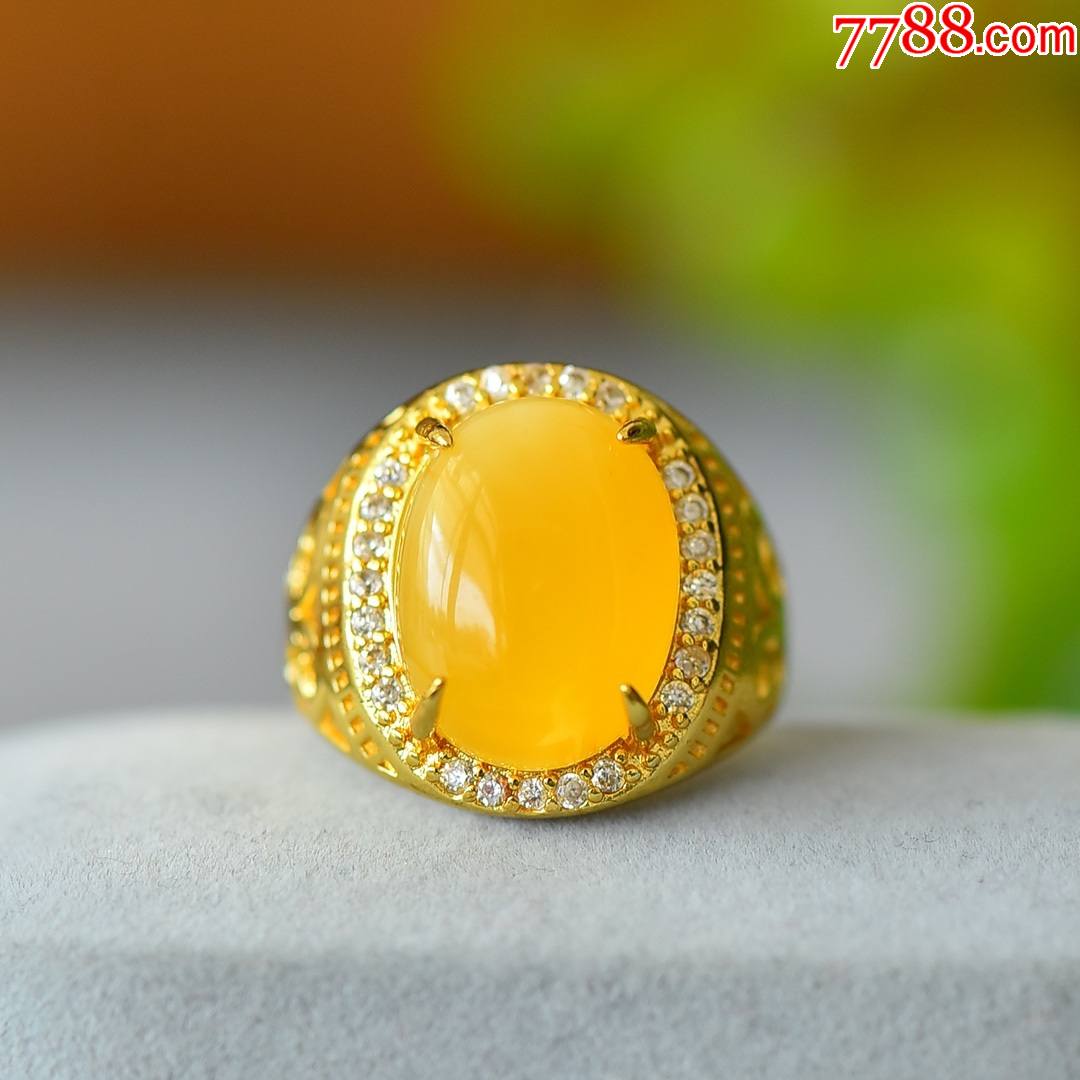 镶嵌蜜蜡时尚戒指【编号】75111m-2#【规格】12x16-价格:188元-se93152079-和田玉-零售-7788收藏__收藏热线