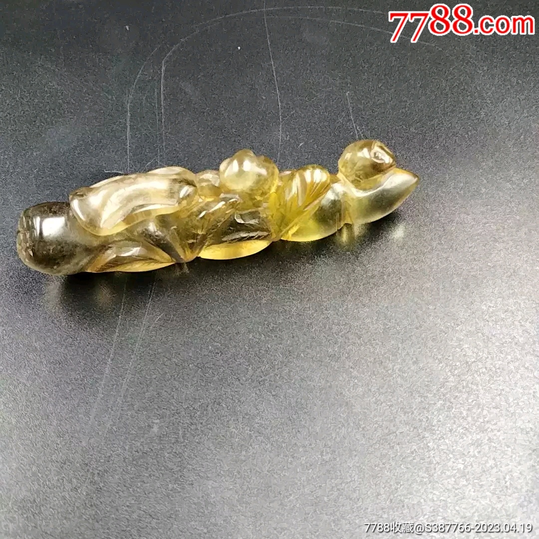 黄水晶荷花藕笔架_水晶_配件图片_收藏价格_7788钟表收藏