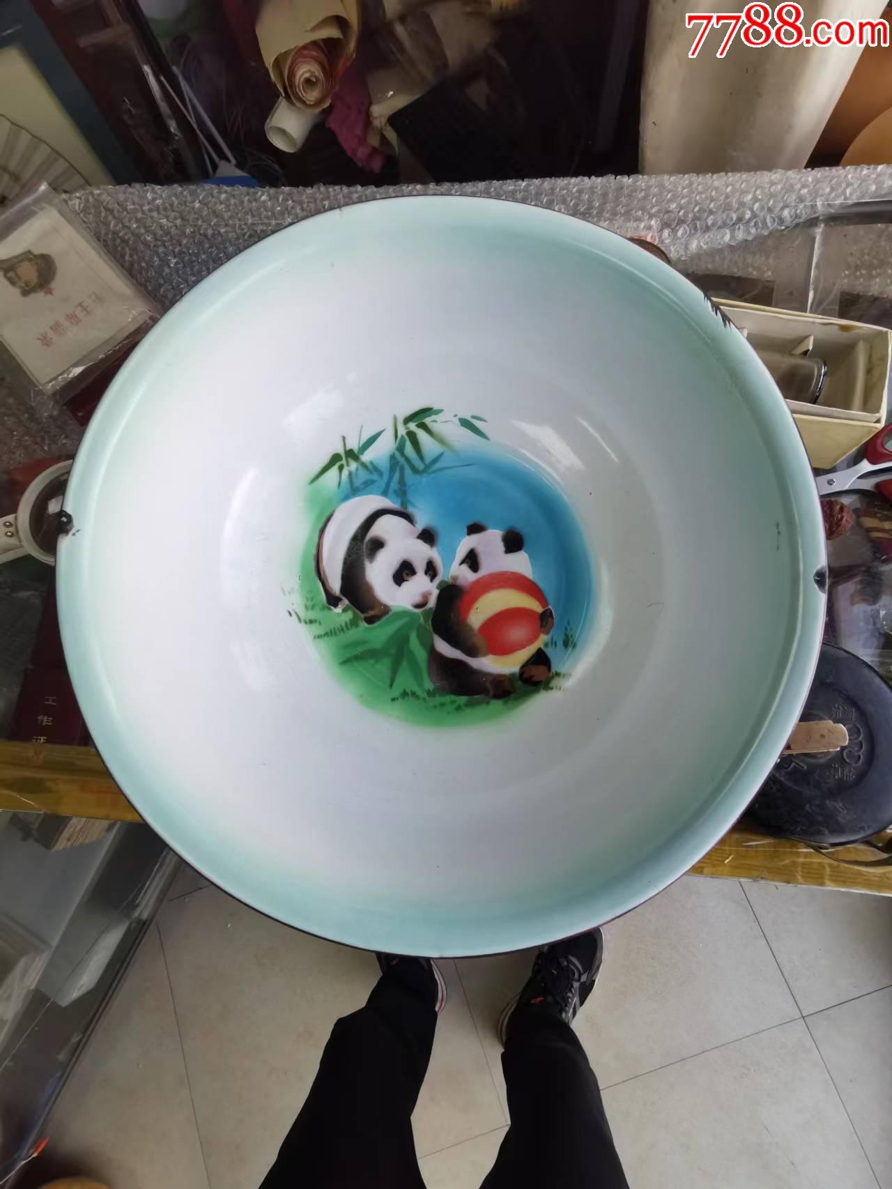 74年熊猫搪瓷盆一个。_搪瓷_收藏价格_鉴定交易_7788瓷器网