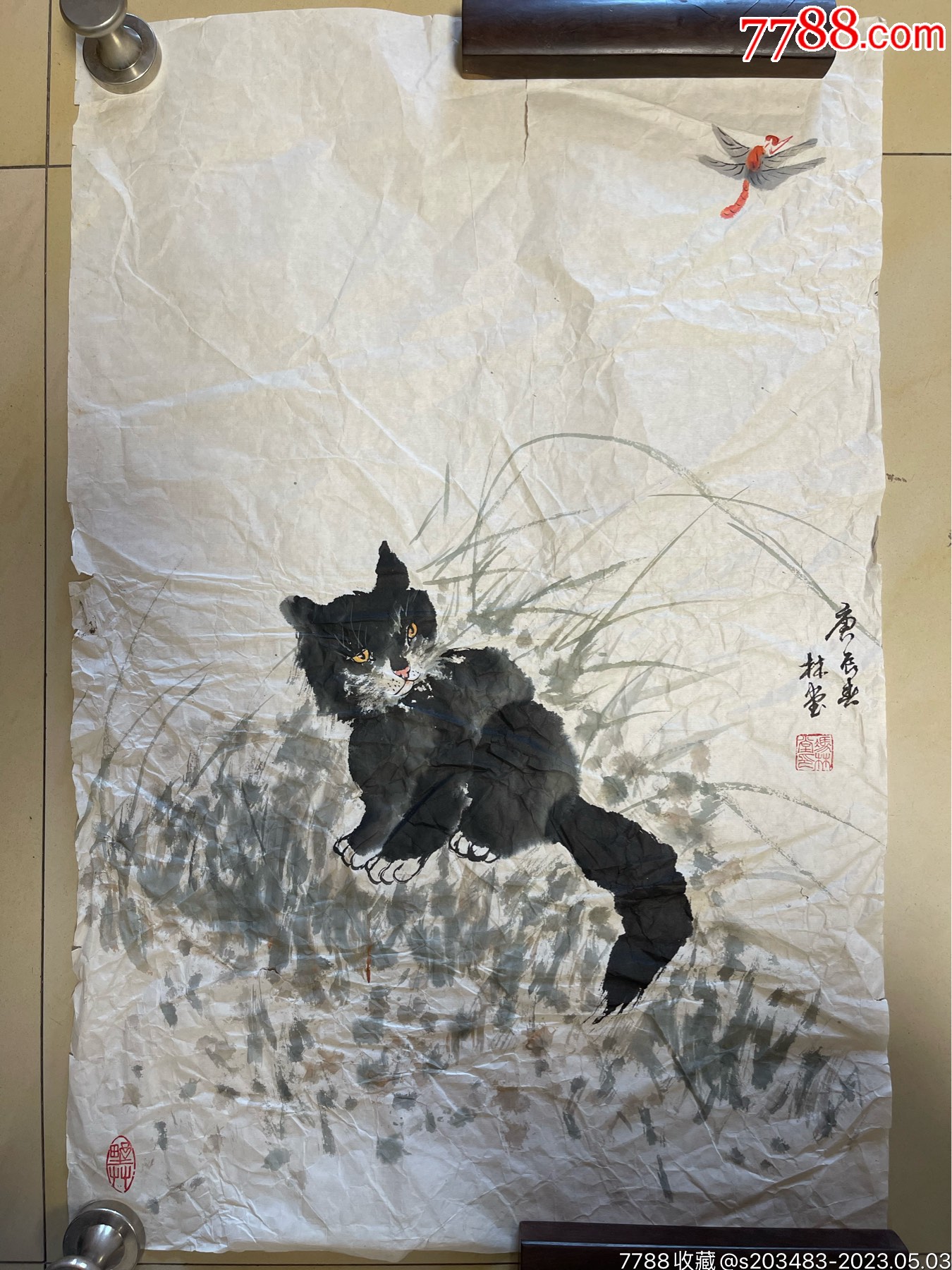 冯林堂猫咪画猫画字画作品纯手绘国画作品-价格:389元-se93664468-花鸟国画原作-零售-7788收藏__收藏热线