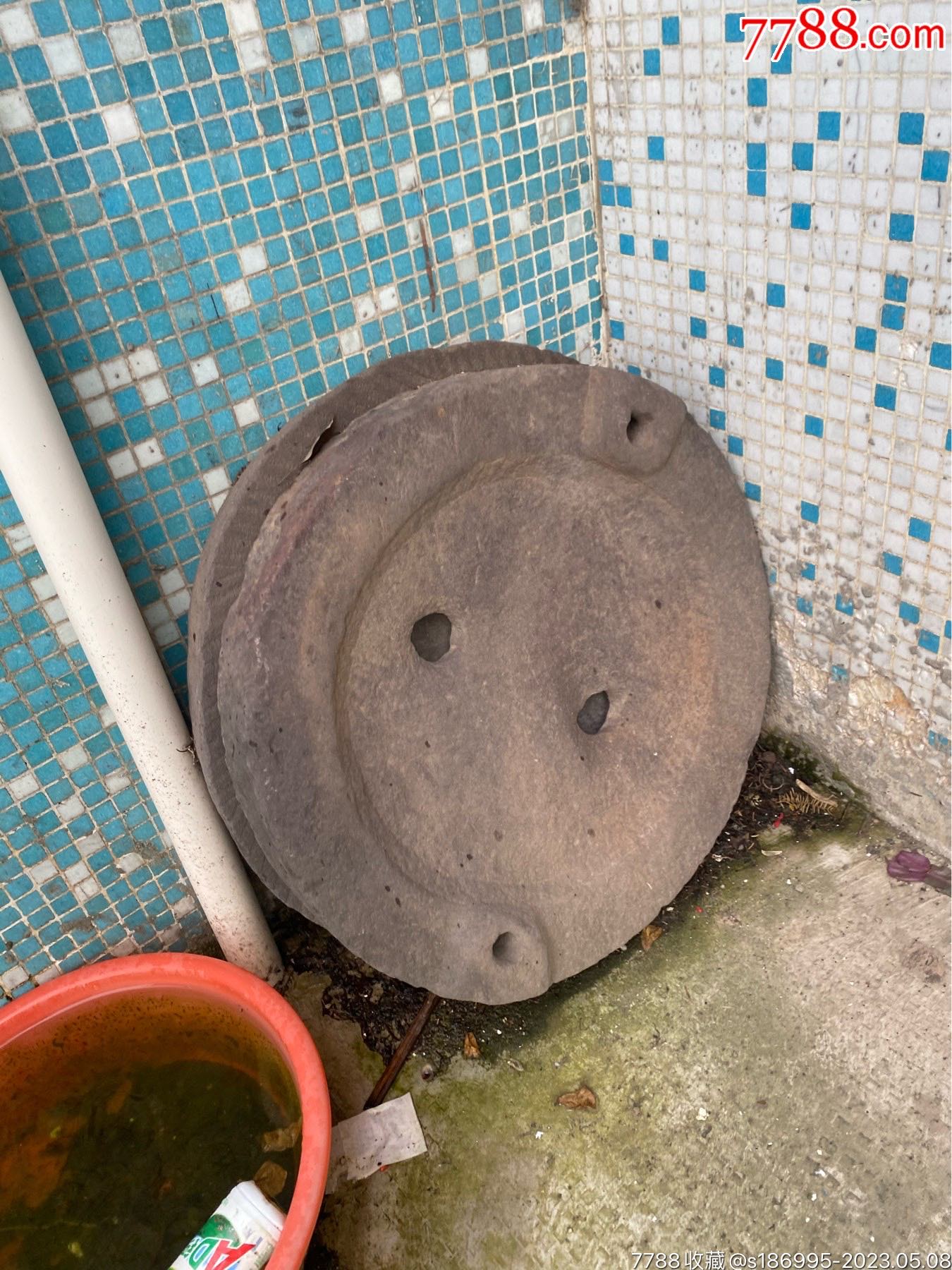 清代石磨一套，直径57公分全品相_石臼/石磨_寻古日记【7788收藏__收藏热线】