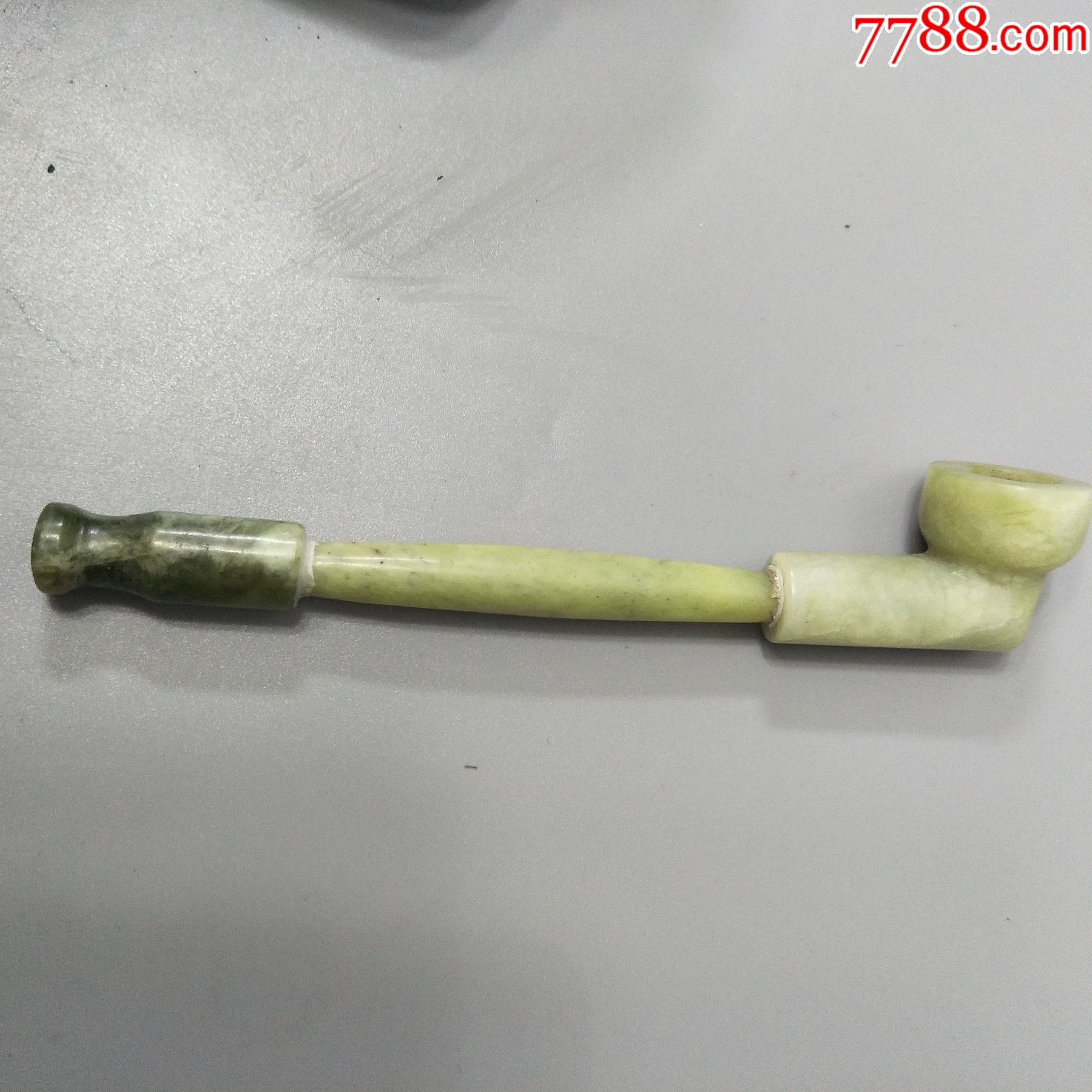 老玉烟袋一套。包老包快18厘米长。_岫岩玉_诚信通天下【7788收藏__收藏热线】