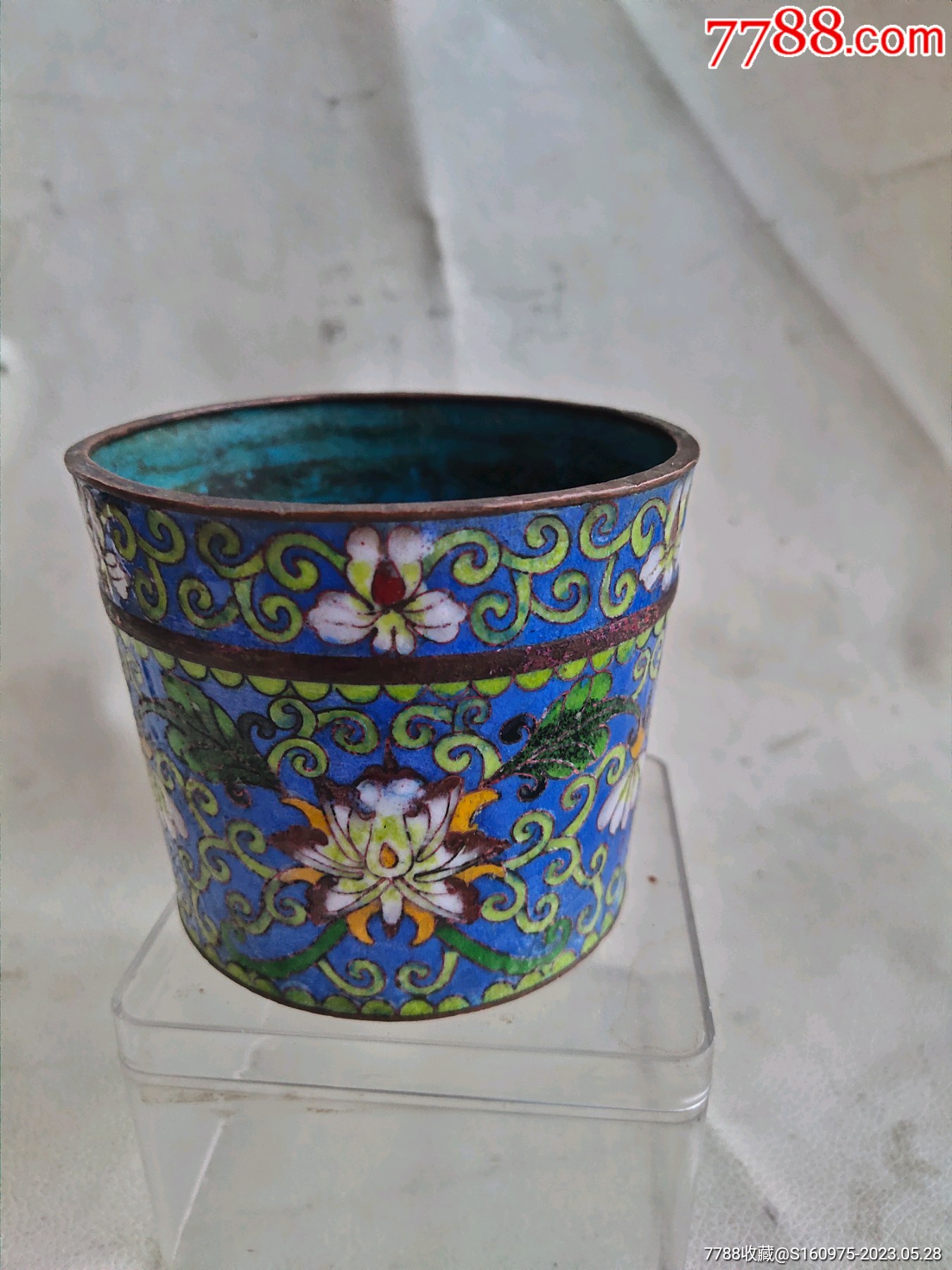 清代掐丝珐琅西番莲纹小案缸一个，完整。-价格:888元-se94163824-景泰蓝/珐琅-零售-7788收藏__收藏热线