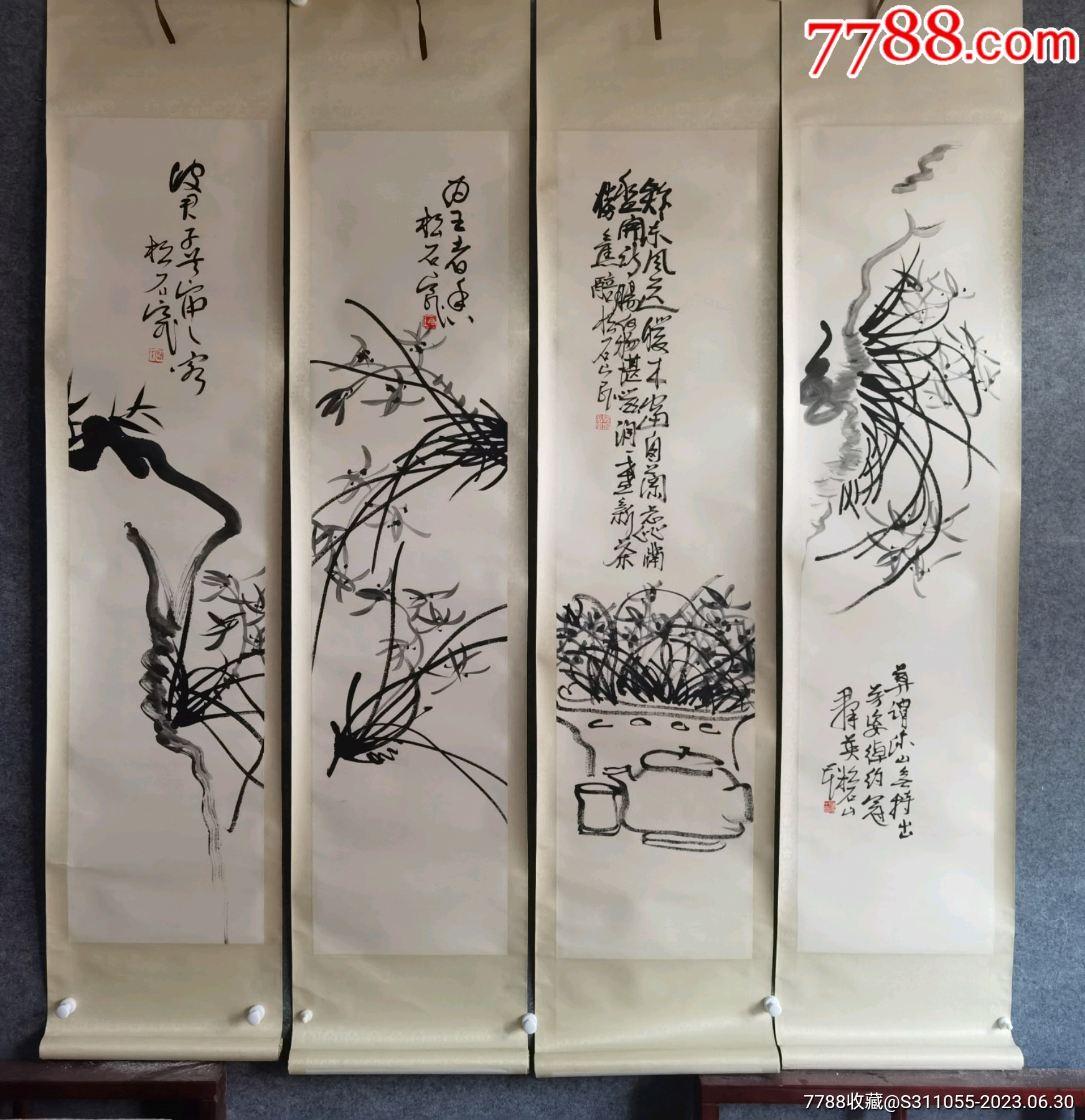 应均：号松石山民（1874--1941）浙江永康应店村人，画心尺寸为136x32-价格:120000元-se94782227-花鸟国画原作-零售-7788收藏__收藏热线