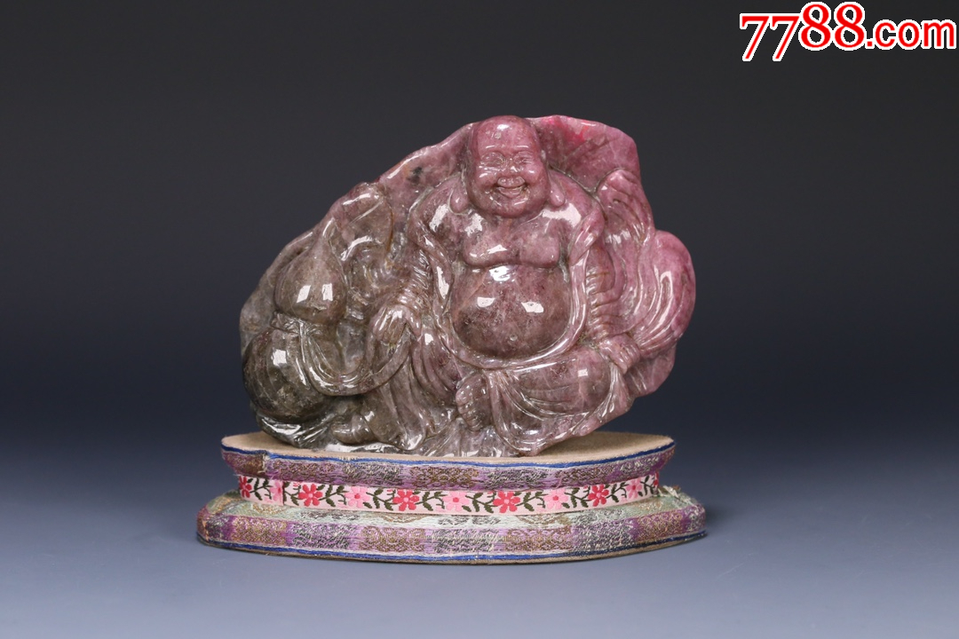 欧洲回流，天然红宝石荷叶弥勒佛摆件。_红宝石_古韵欧亚回流【7788收藏__收藏热线】