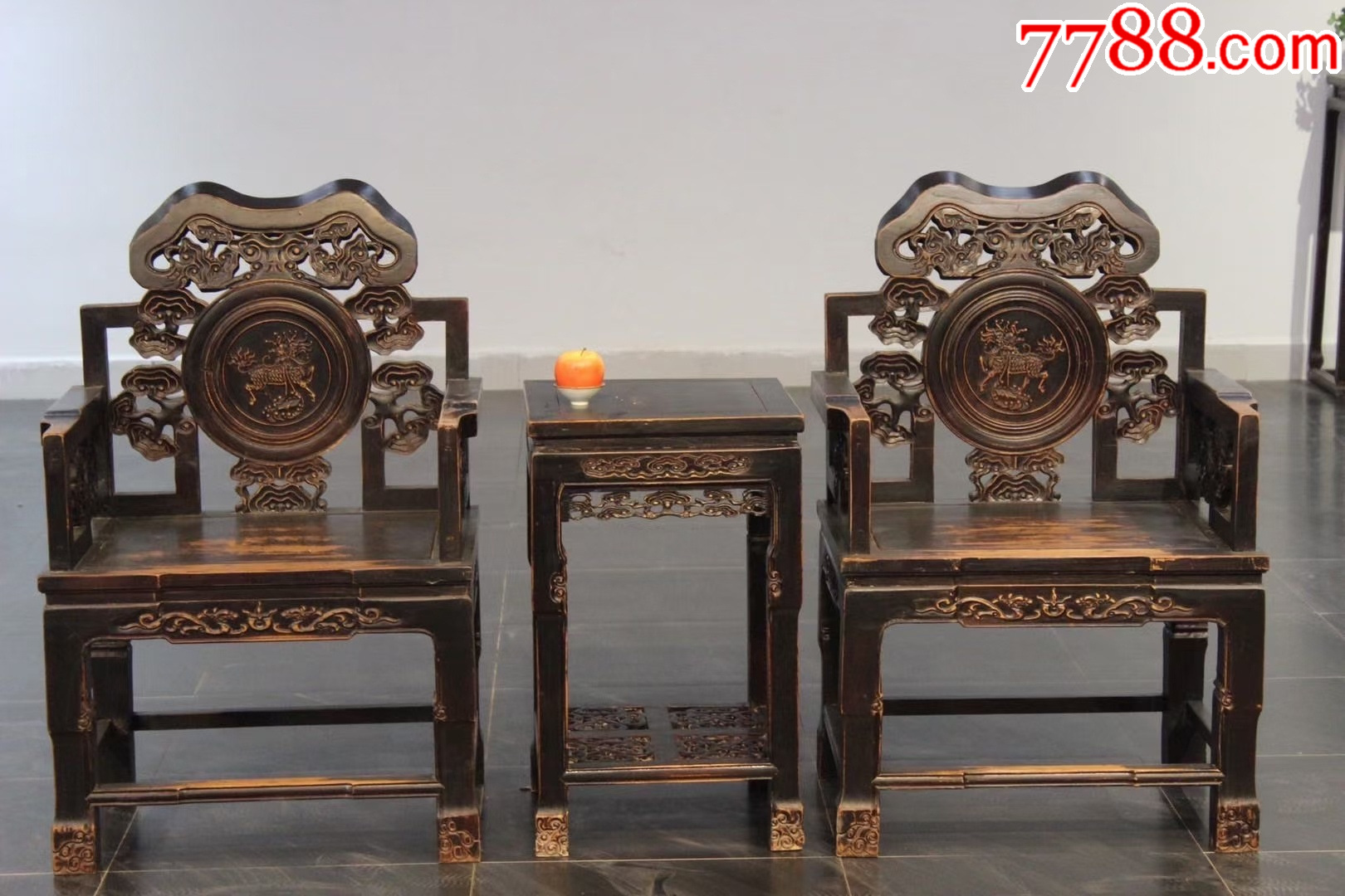 榉木灵芝麒麟椅一套-价格:4800元-se95059850-木桌/几/案-零售-7788收藏__收藏热线