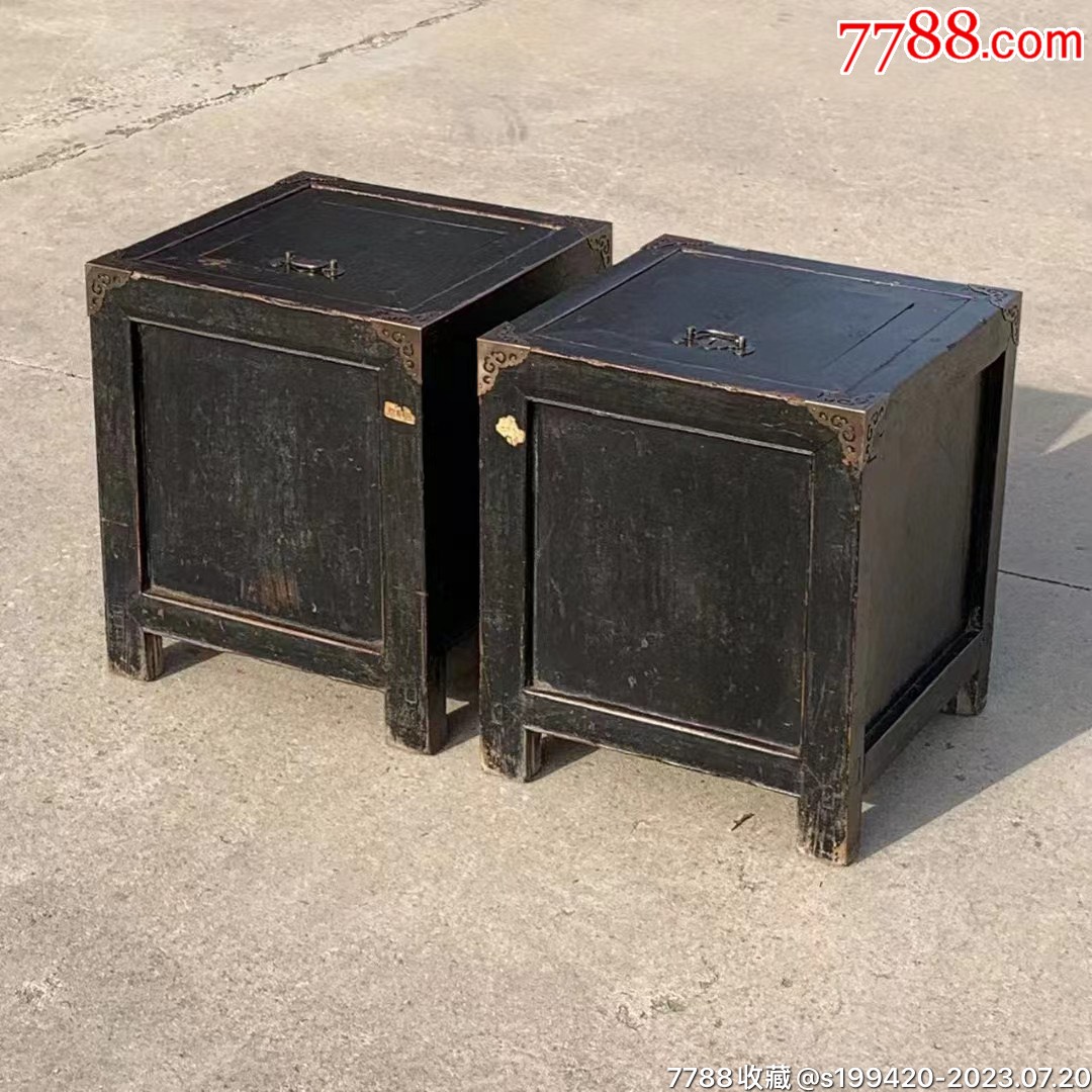 清代榆木钱柜一对，全品包老。-价格:1680元-se95159828-木柜/木橱-零售-7788收藏__收藏热线