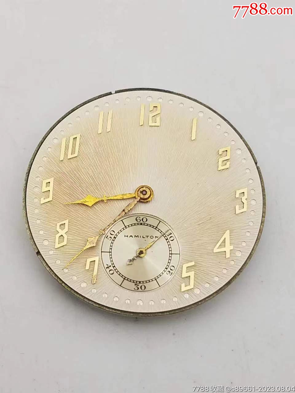 汉密尔顿902机芯产于1928年，总产量9700块，拉丝纹立体实金刻度金属表盘，_怀表/挂表_随缘泉社【7788收藏__收藏热线】