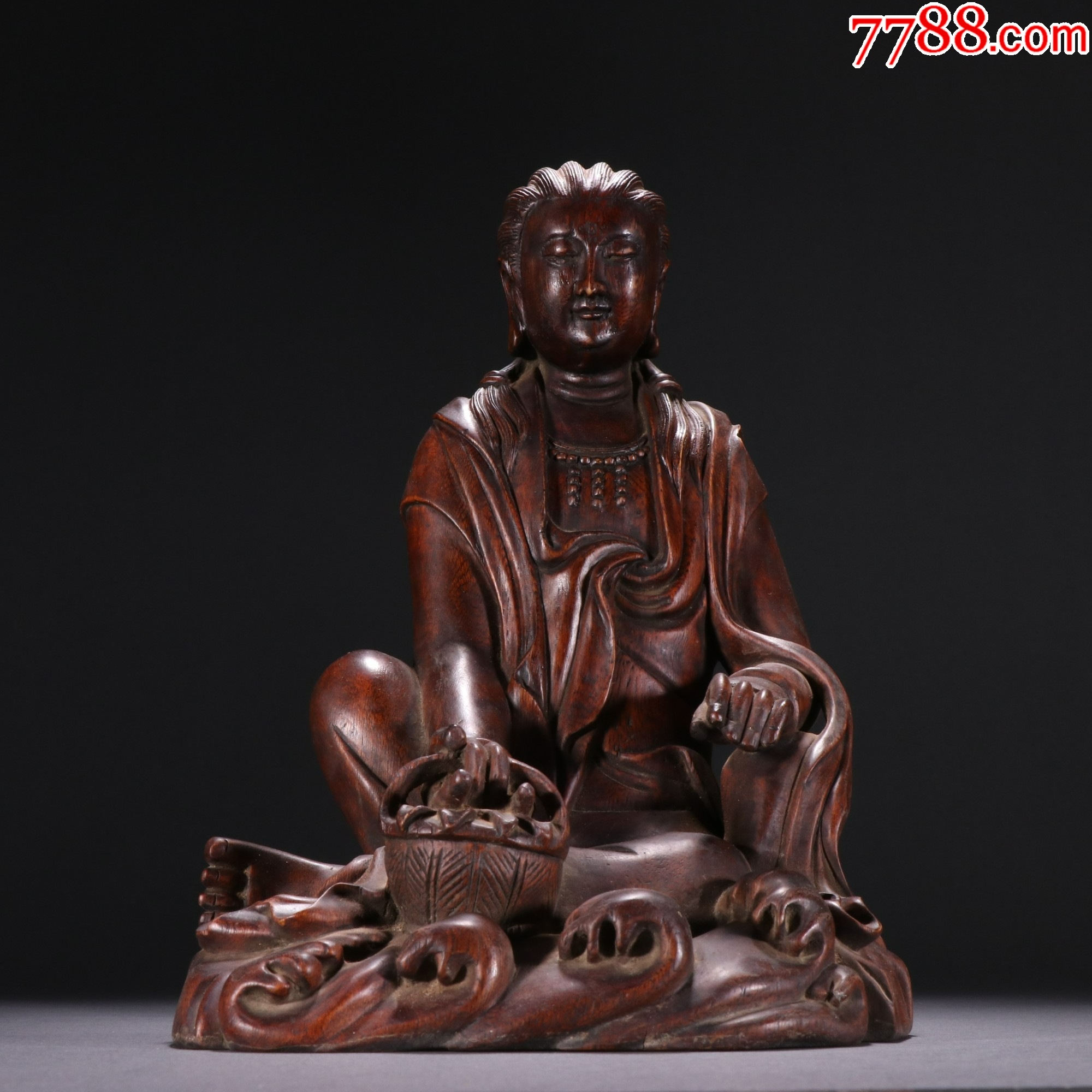 老沉香提篮观音摆件。-价格:5300元-se95568484-木雕摆件-零售-7788收藏__收藏热线