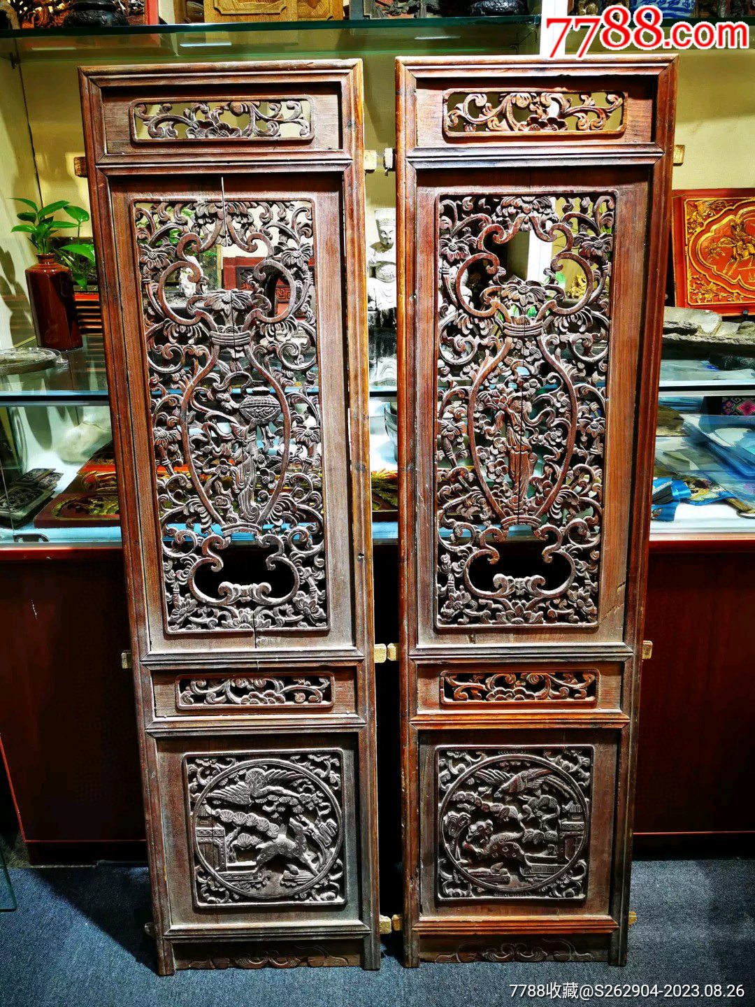 清代镂空木雕花板长142厘米宽38厘米-价格:3800元-se95836243-木雕花板-零售-7788收藏__收藏热线