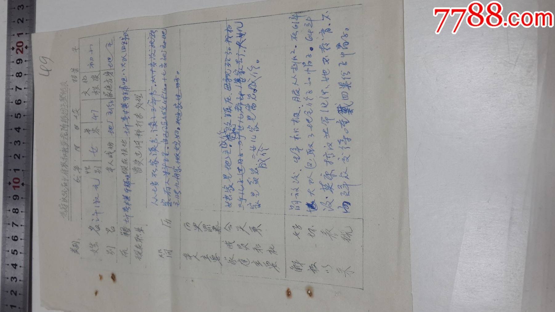 14，66年圻春县地富反坏右新富农和新资产阶级分子登记表8开，许淑元-价格:6元-se95971609-其他单据/函/表-零售-7788收藏 ...
