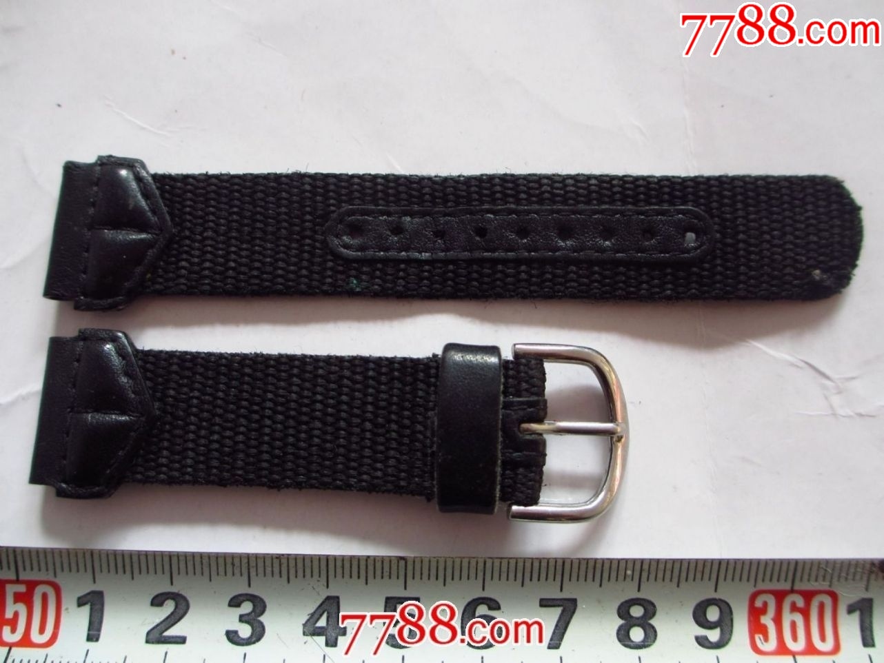 【真皮表带】还很新黑色真皮包头【20MM】古董尼龙老表带！-价格:48元-se96025776-表带/表链-零售-7788收藏__收藏热线