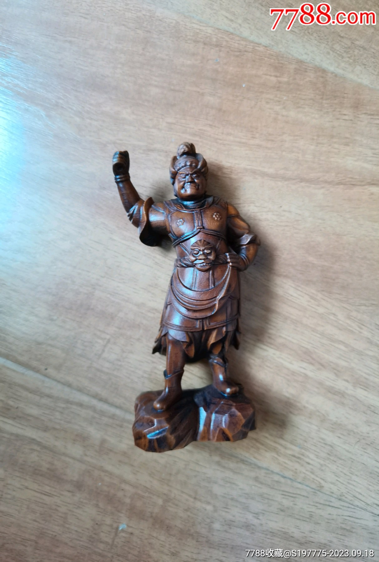 黄杨木雕刻韦陀人物摆件13*7*3.7cm-价格:350元-se96242184-木佛像/人像-零售-7788收藏__收藏热线