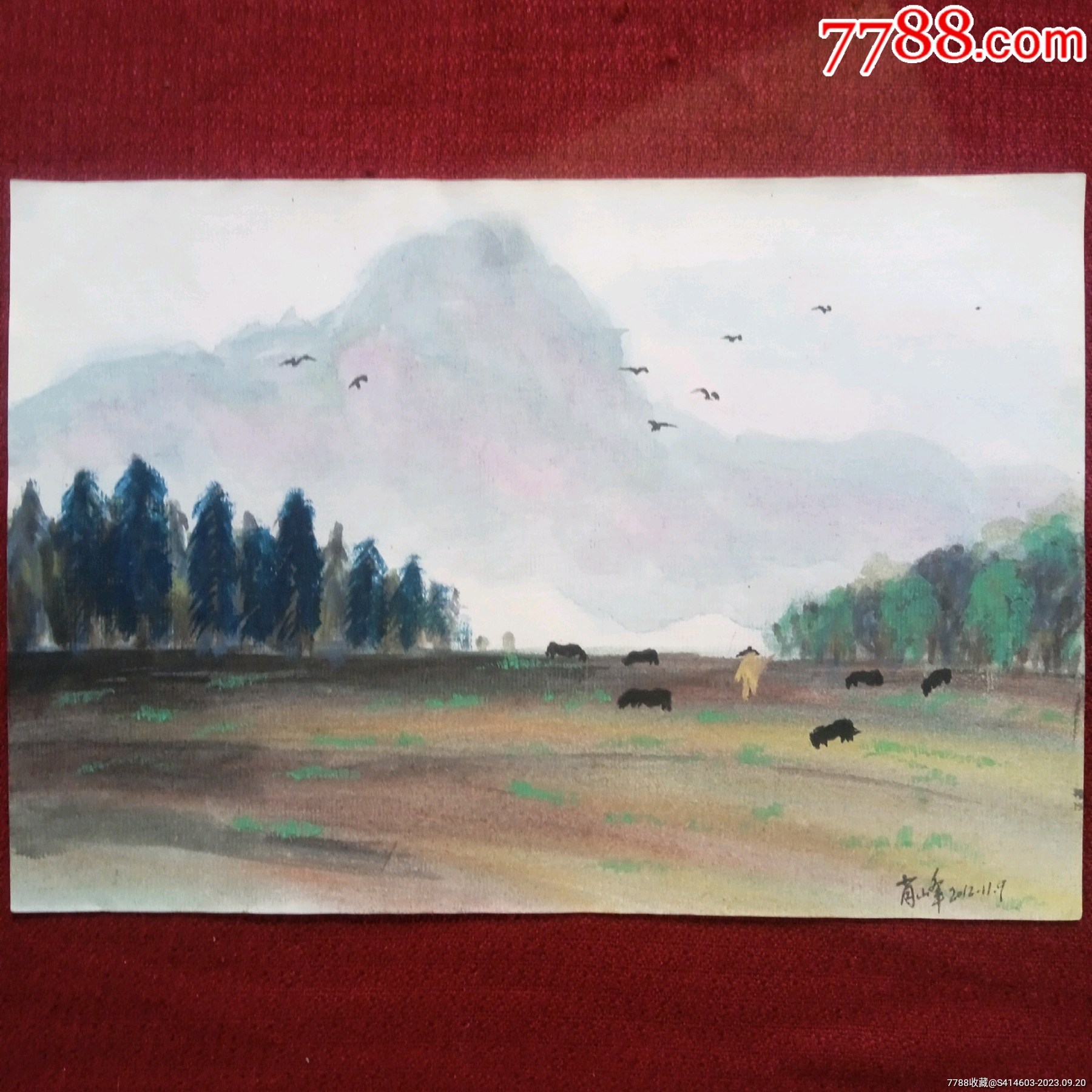 肖峰2012年作手绘水粉画西画油画素描水粉。尺寸38乘26cm_水粉/水彩原画_意如文玩店【7788收藏__收藏热线】