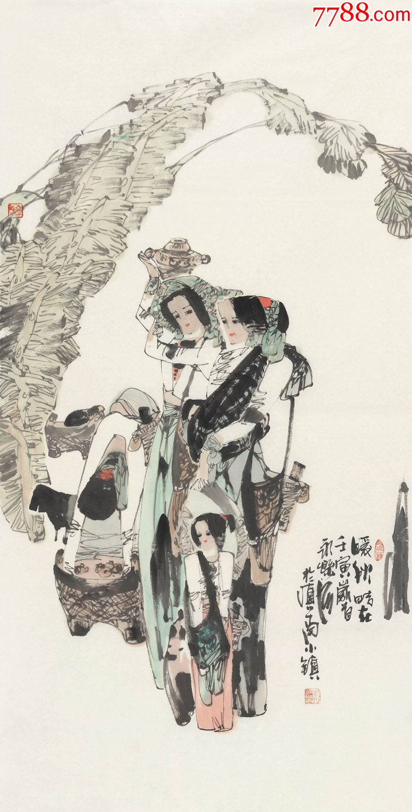 陈永乐，136x68cm_人物国画原作_收藏行情_回收价格_7788田村卡收藏