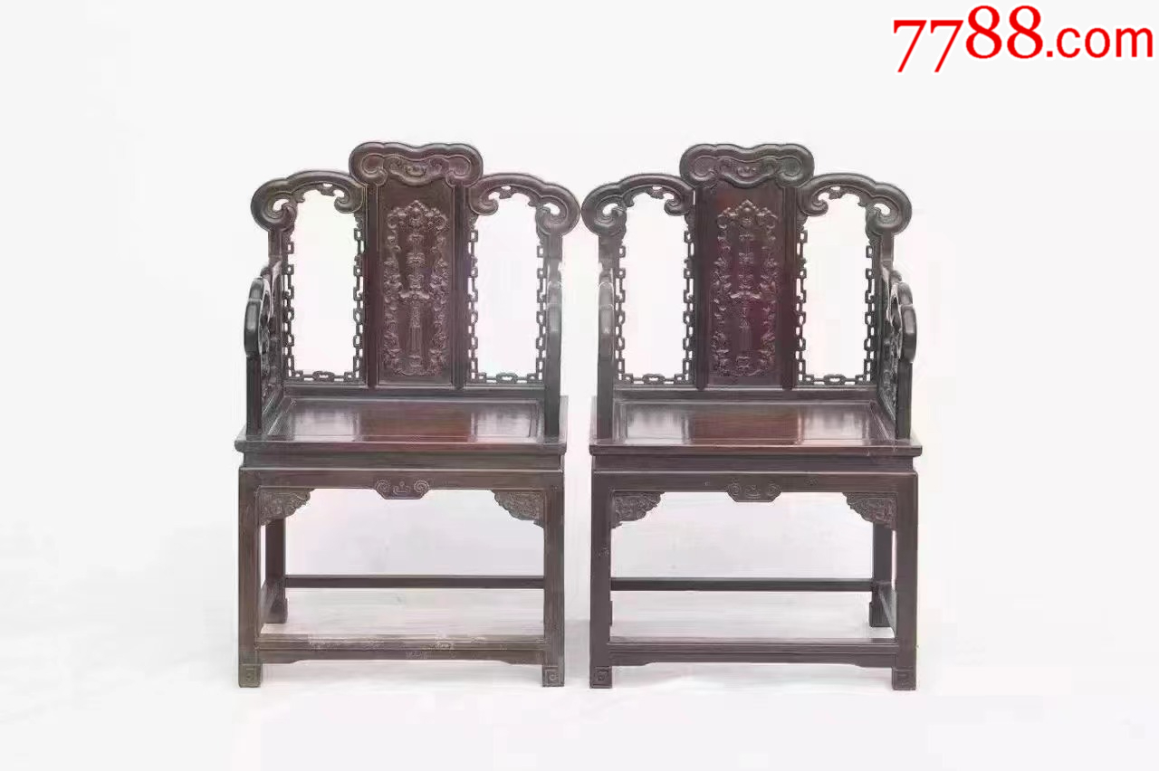 血檀木太师椅一对-价格:5300元-se98045103-木椅/凳-零售-7788收藏__收藏热线