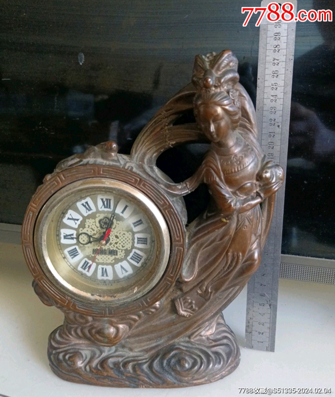 美女铜皮座钟28cm*21cm-价格:600元-se98825684-闹钟/马蹄表-零售-7788收藏__收藏热线