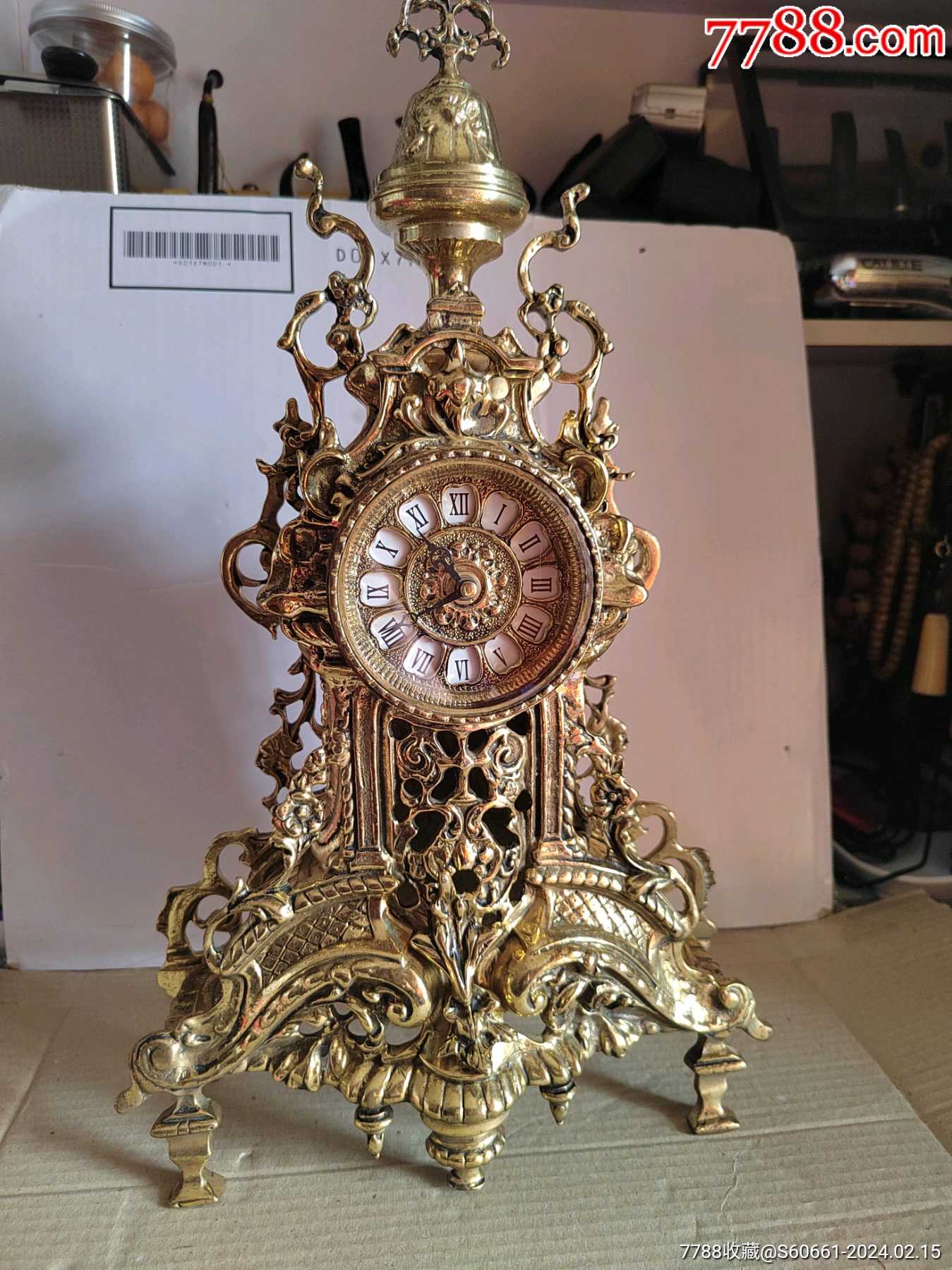 欧洲纯铜鎏金座钟_座钟/落地钟_图片价格_收藏鉴定_7788古币收藏