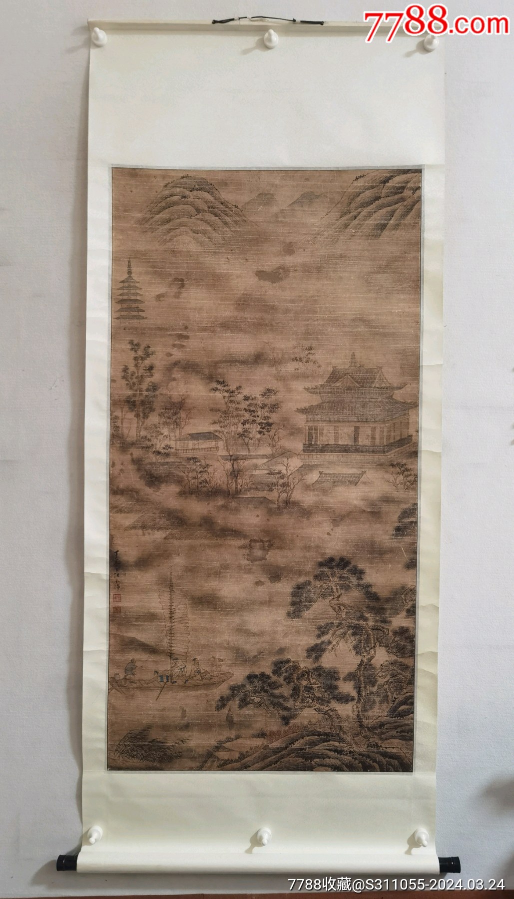 汪承沛，后裱的，画心尺寸123+62厘米，品相如图自然旧有瑕疵，识者得-价格:2900元-se99616740-人物国画原作-零售-7788收藏__收藏热线