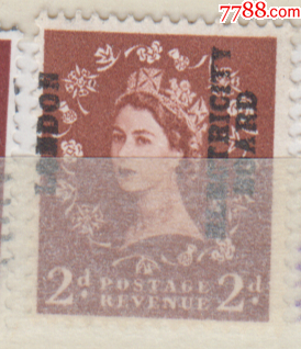【英国邮票*.1952年{伊丽莎白像】2p、加盖伦敦信销票-价格:2元-se99810521-欧洲邮票-零售-7788收藏__收藏热线