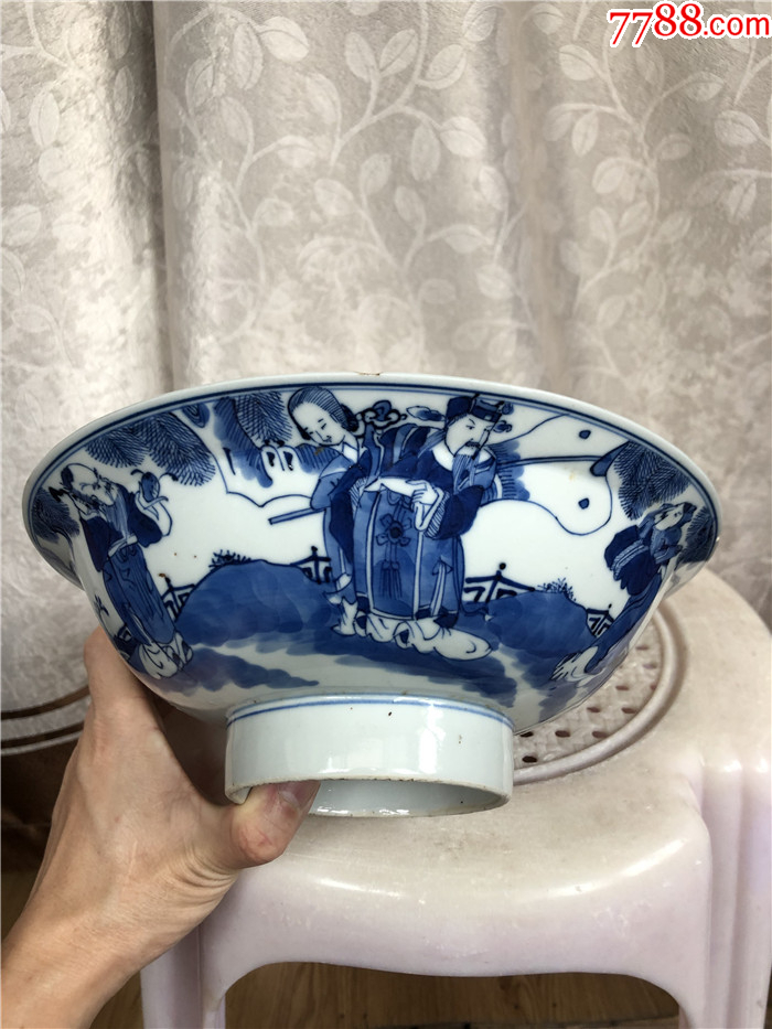 清代精品青花四喜折沿特大碗-价格:950元-se99811468-青花瓷-零售-7788收藏__收藏热线