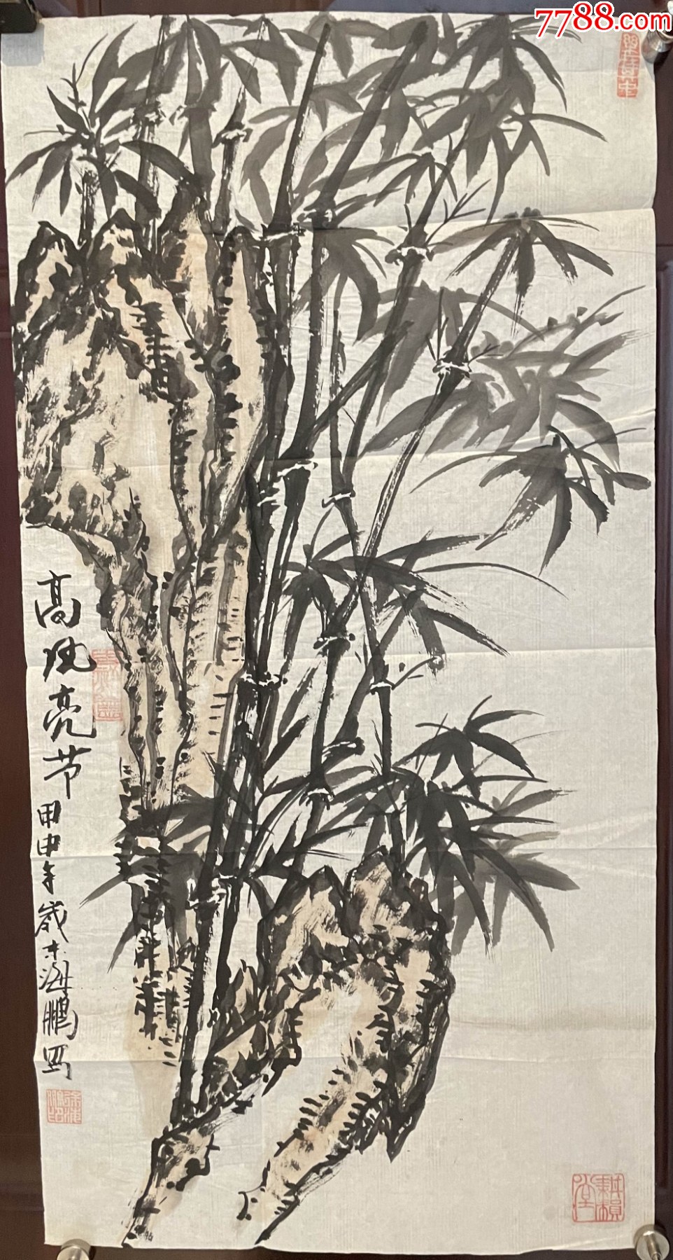 画家徐海鹏老师手绘作品高风亮节（画片5）商品尺寸：68公分×34公分_花鸟国画原作_方圆斋666【7788收藏__收藏热线】